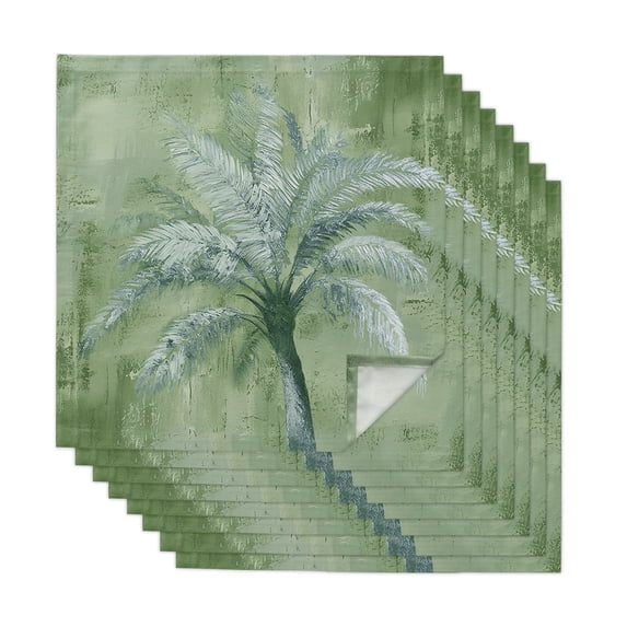 Cloth Napkins Set of 8 Tropical Palm Tree Cocktail Napkins Green ...