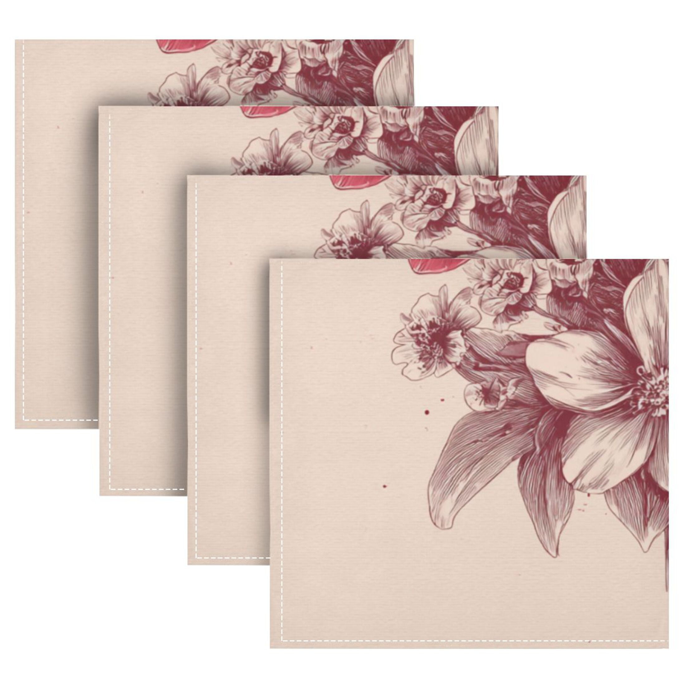 Cloth Napkins Set of4 100% Satin Peachskin Velvet 20x20inx4 Napkins ...