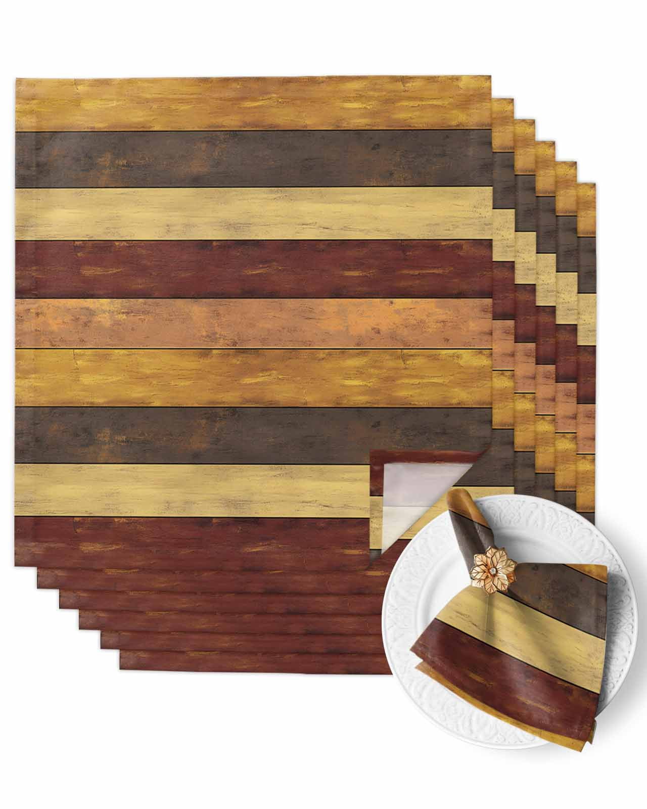 Cloth Napkins Vintage Farm Wood Plank Washable Soft Kitchen Dinner ...