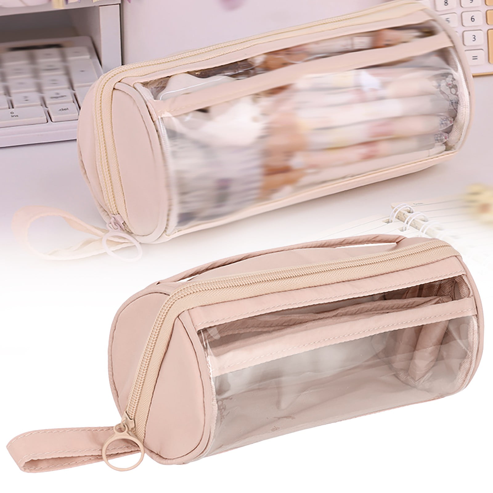 Cloth Pencil Case Multi Layer Capacity Pencil Case Transparent Visual ...