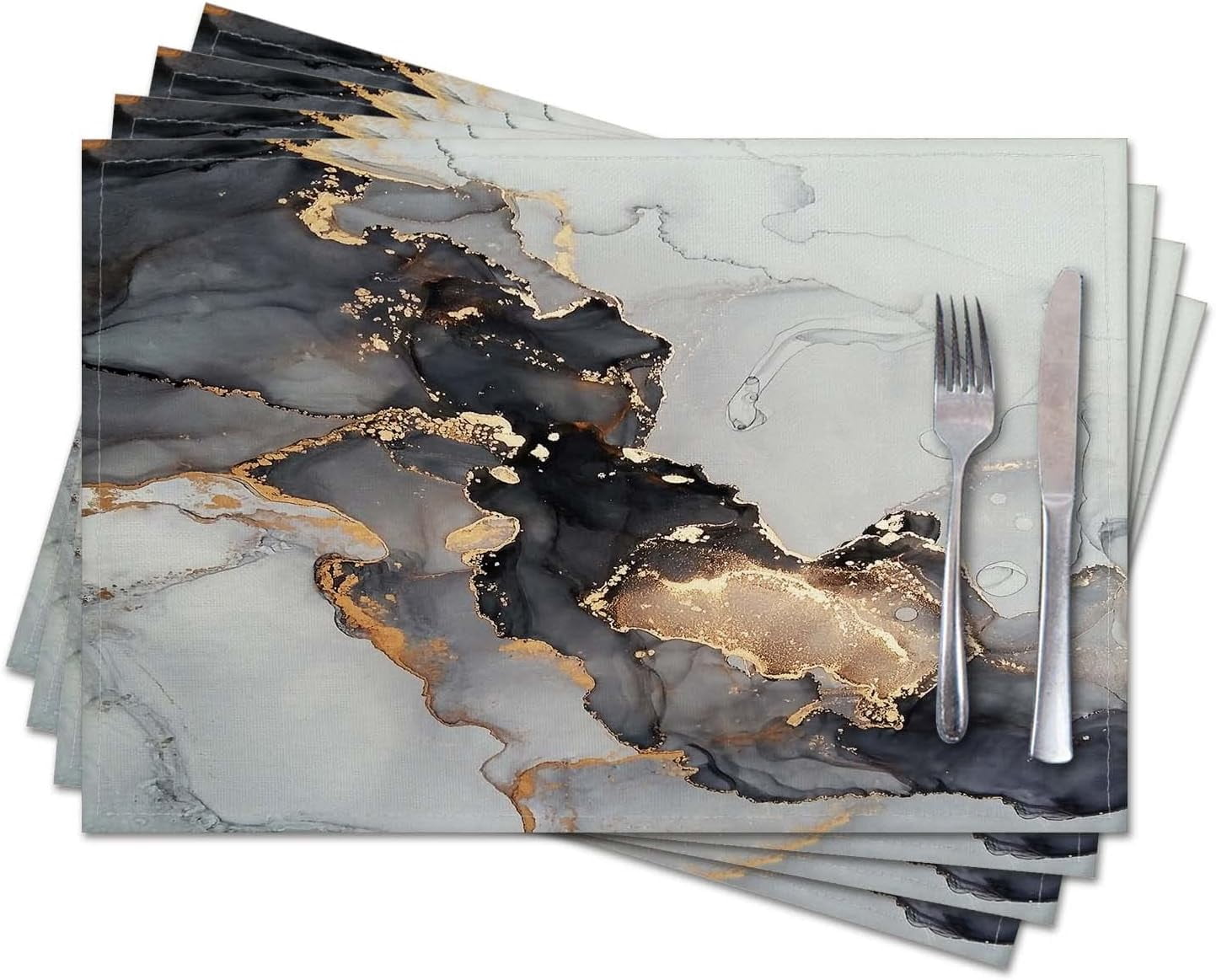 Cloth Placemats Set of 4,Coffee Theme Coffee Time Linen Table Mats,Heat ...