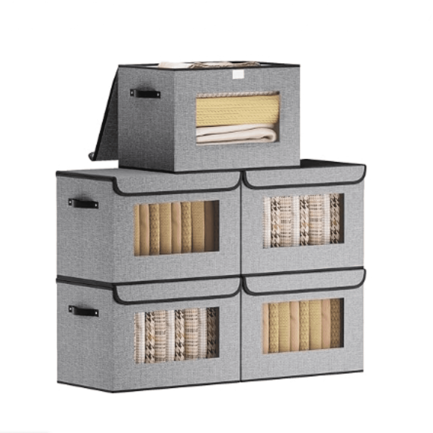 Cloth Storage Cubes, Decorative Linen Closet Organizers Bins,Blanket ...