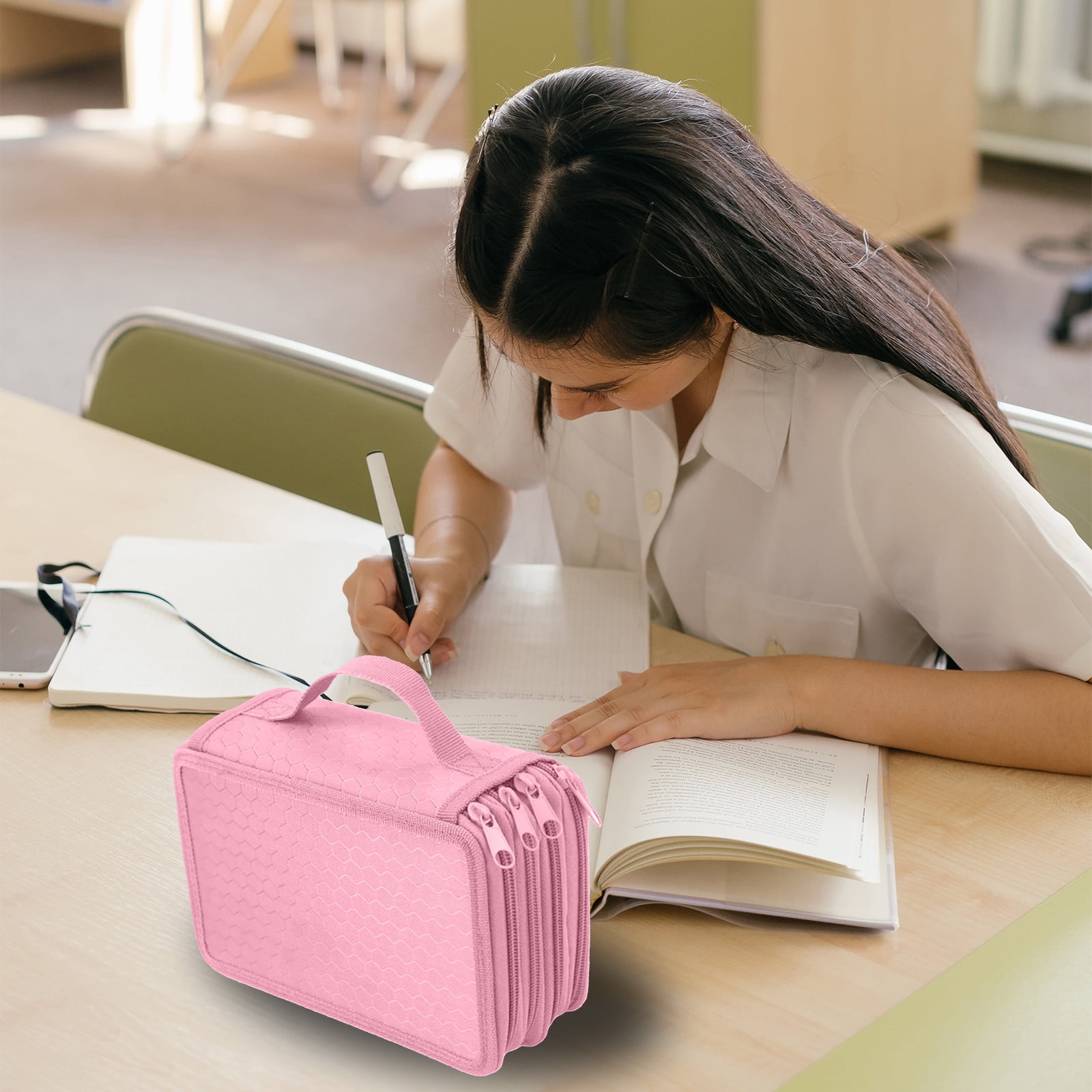 Cloth Student Stationery Pencil Case, 72 Color Pencils Large Capacity ...