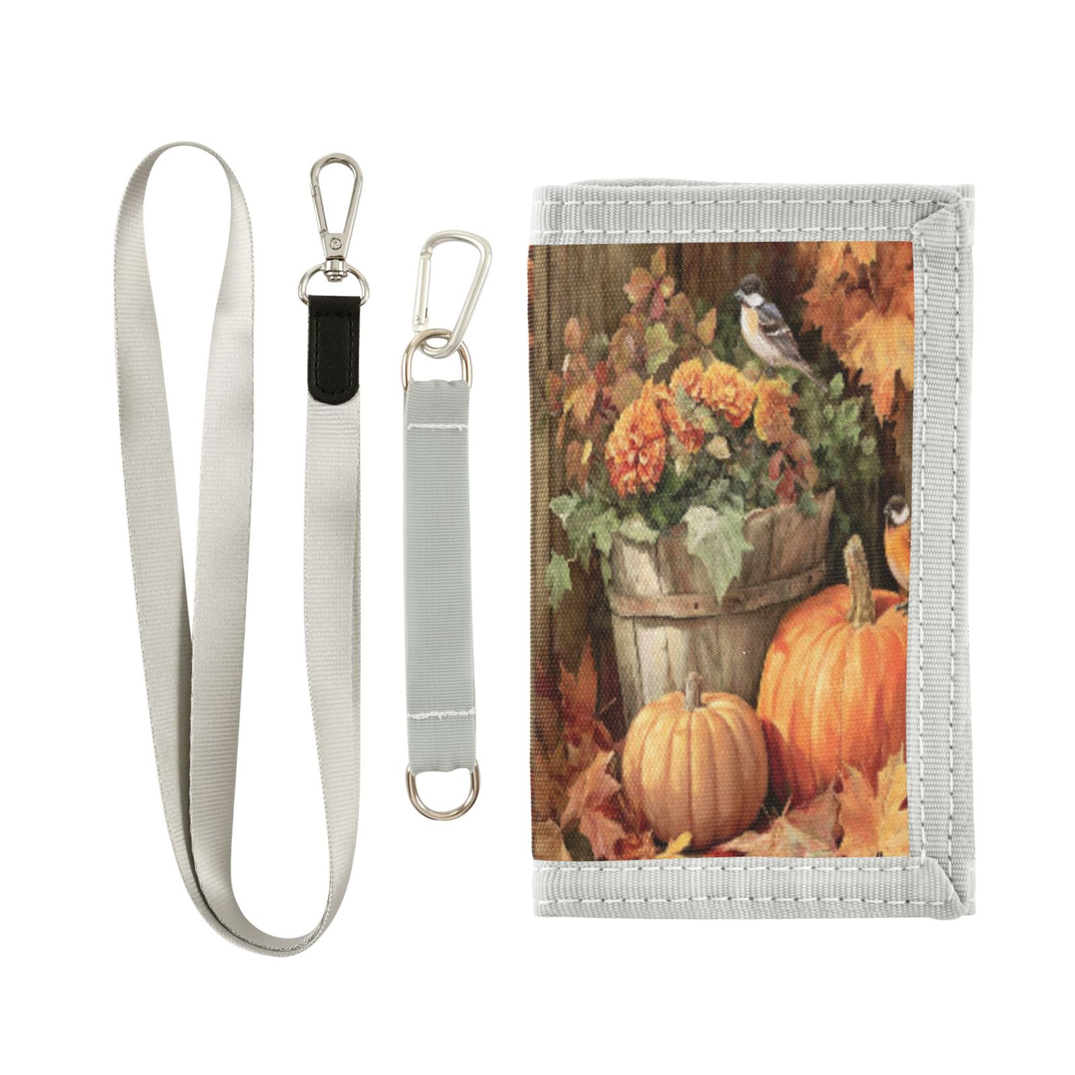Cloth Wallet with Lanyard & Multiple Compartments Fashion Purse Zipper ...