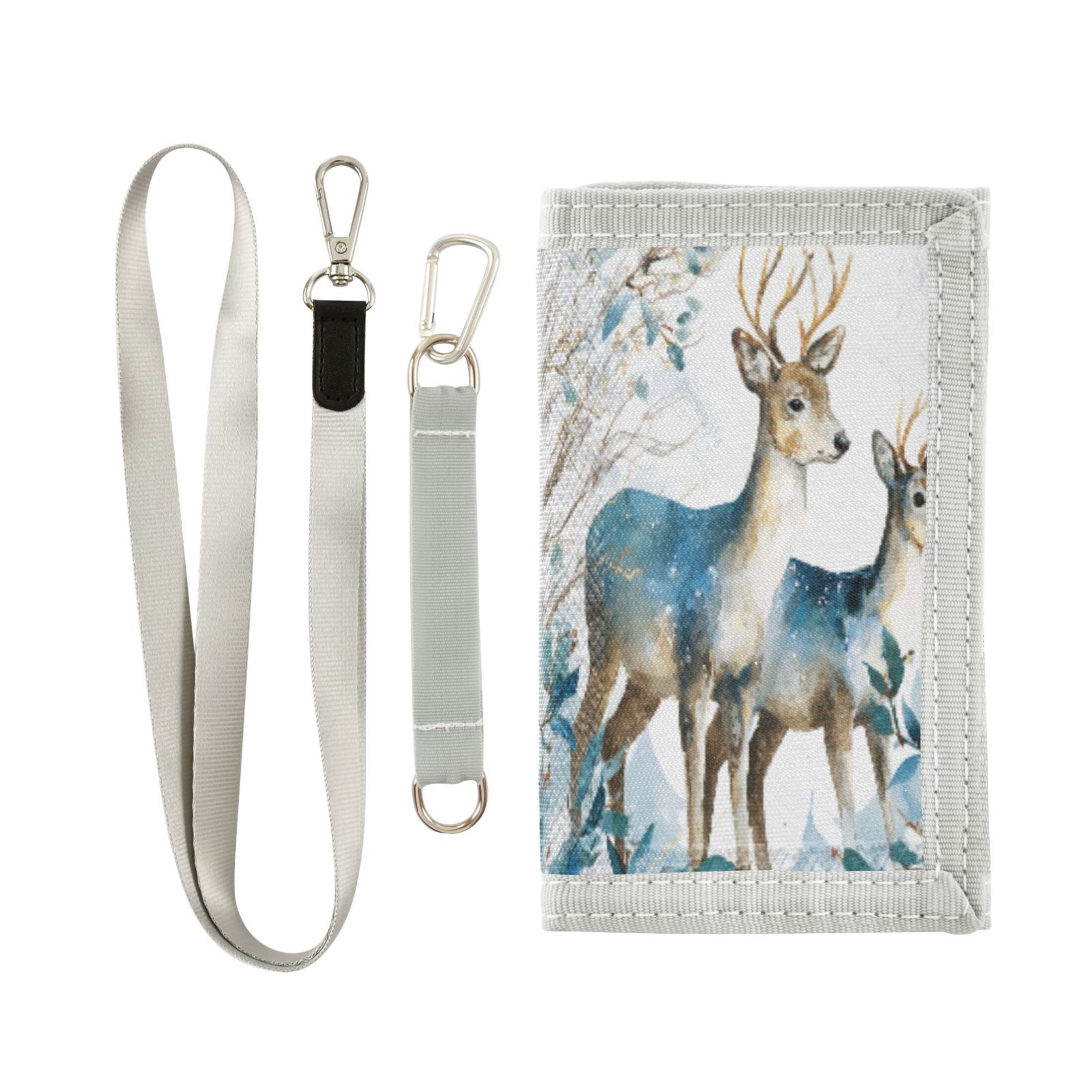 Cloth Wallet with Lanyard & Multiple Compartments Fashion Purse Zipper ...