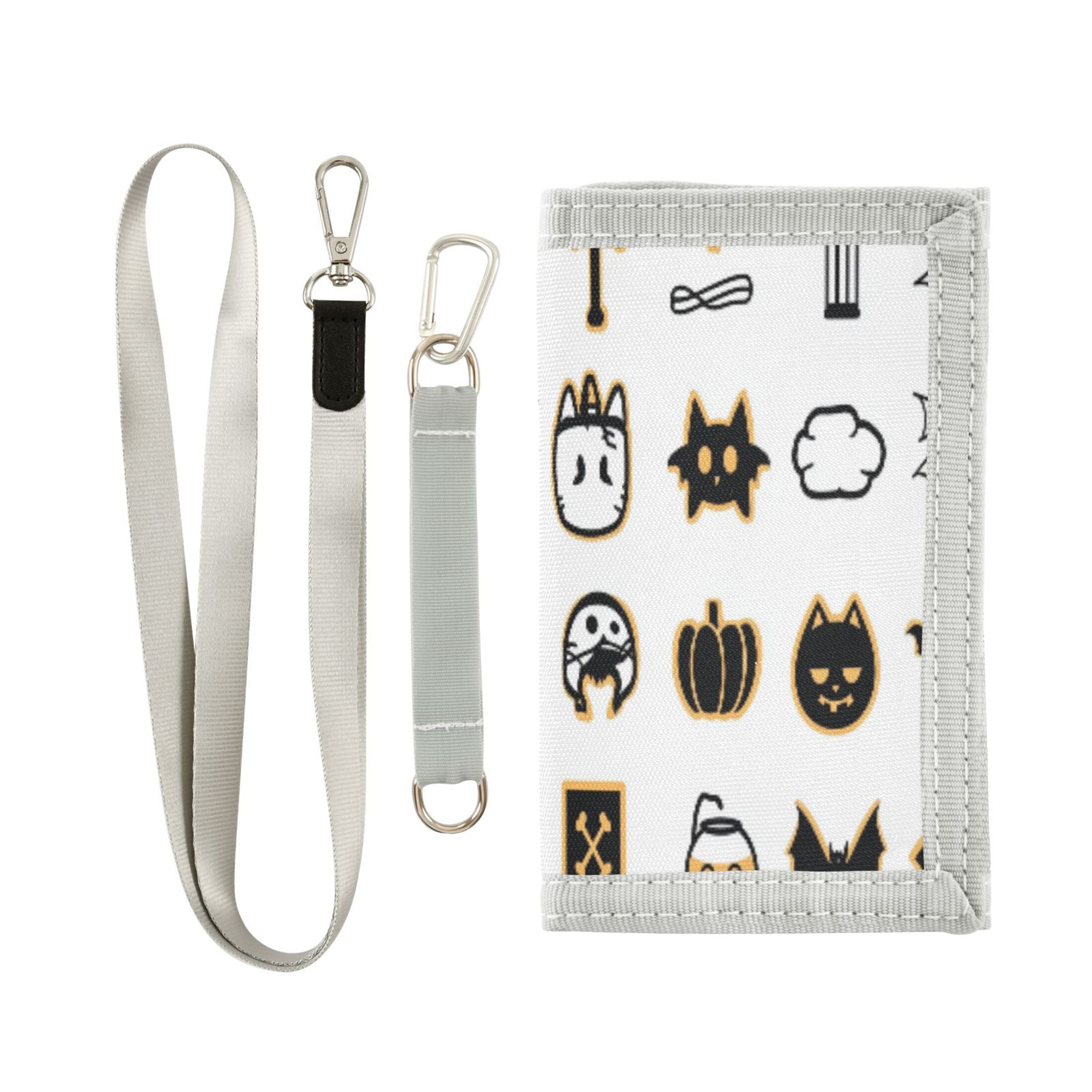Cloth Wallet with Lanyard & Multiple Compartments Fashion Purse Zipper ...