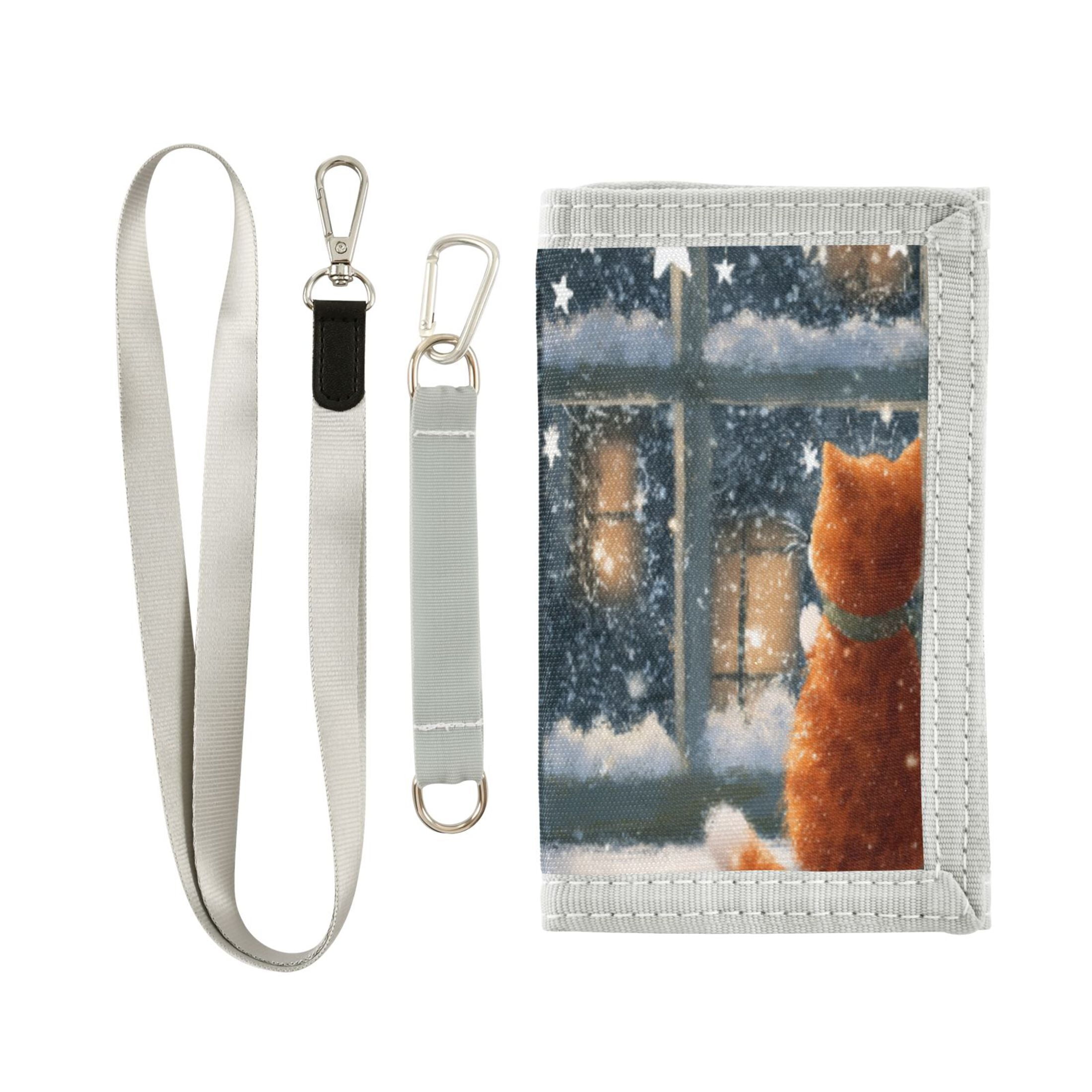 Cloth Wallet with Lanyard & Multiple Compartments Fashion Purse Zipper ...