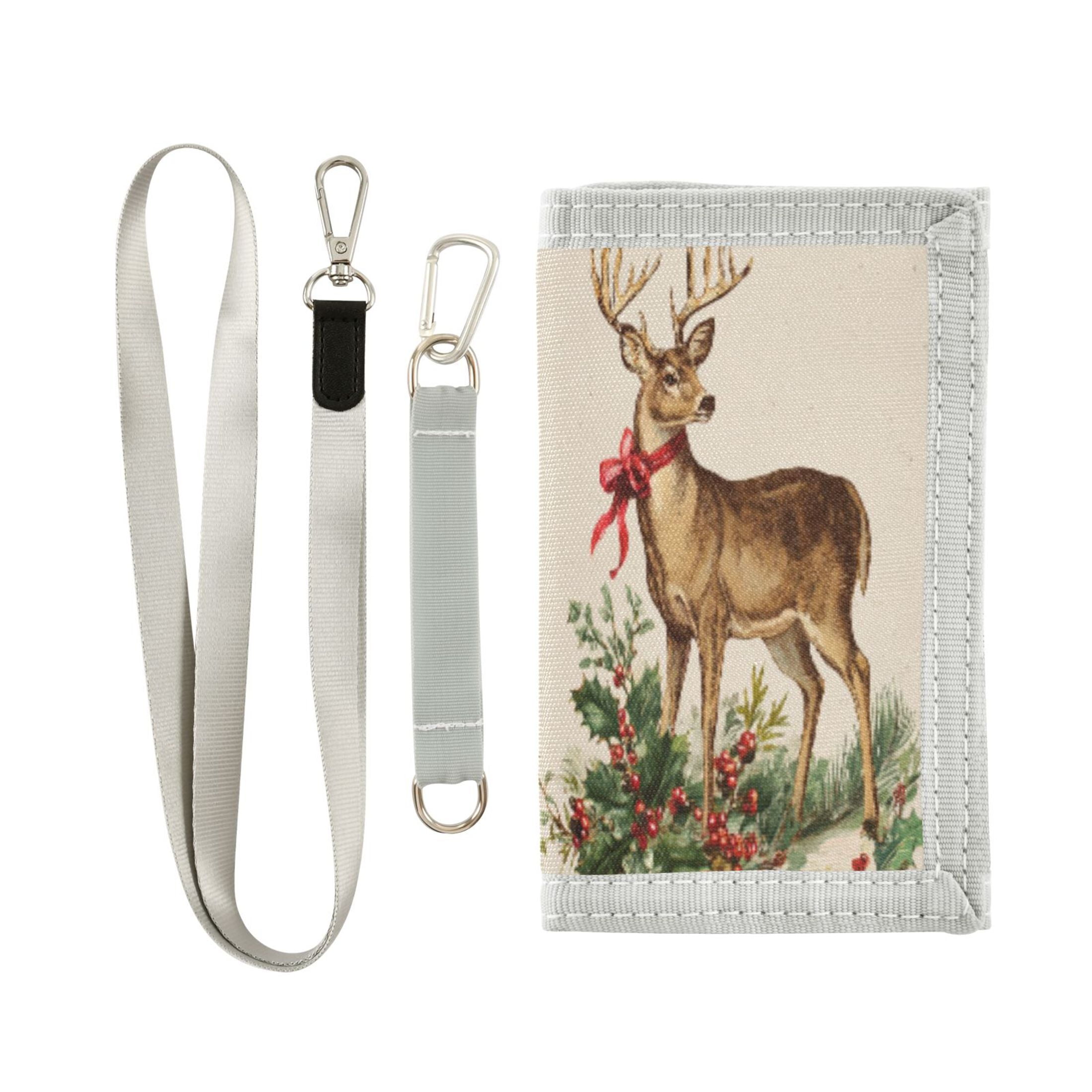 Cloth Wallet with Lanyard & Multiple Compartments Fashion Purse Zipper ...