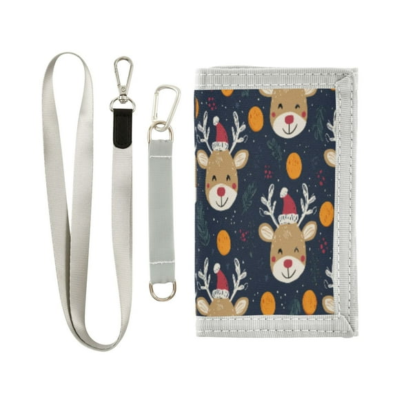 Cloth Wallet with Lanyard & Multiple Compartments Fashion Purse Zipper ...