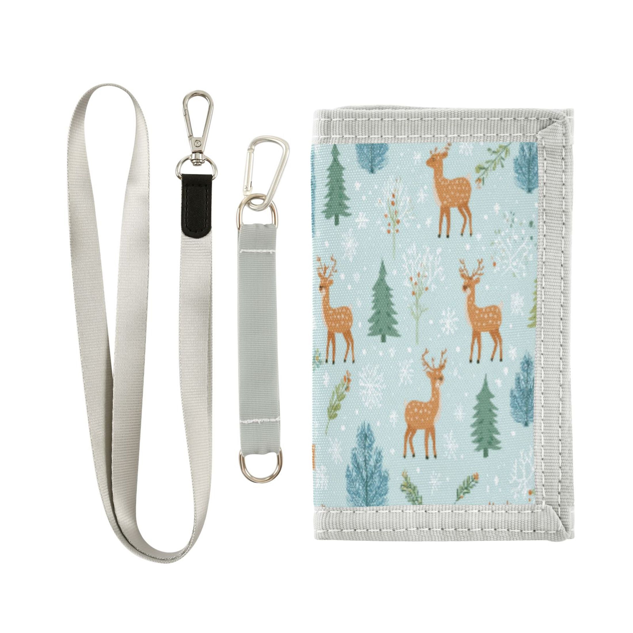 Cloth Wallet with Lanyard & Multiple Compartments Fashion Purse Zipper ...