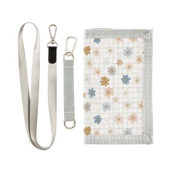 Cloth Wallet with Lanyard & Multiple Compartments Fashion Purse Zipper ...