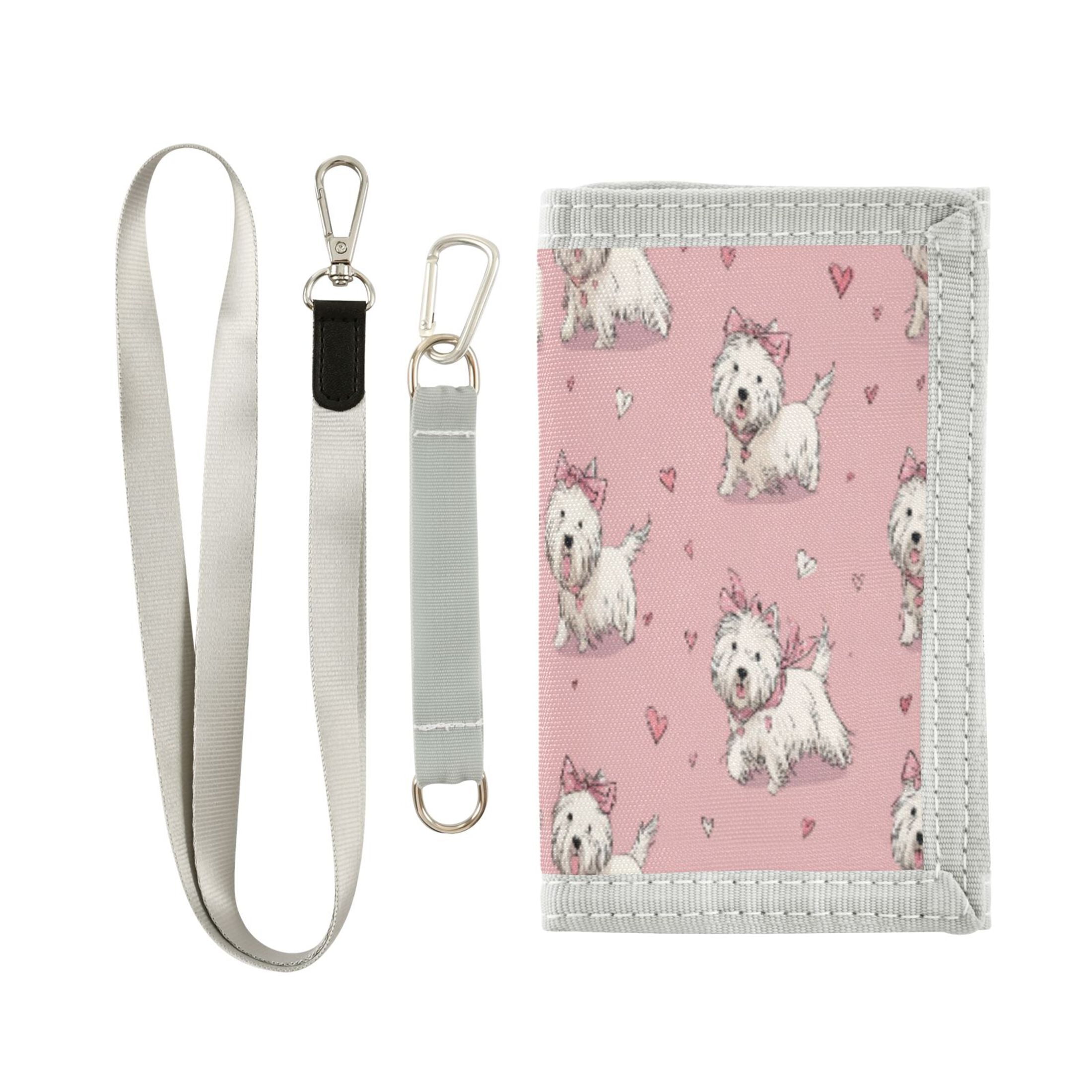 Cloth Wallet with Lanyard & Multiple Compartments Fashion Purse Zipper ...