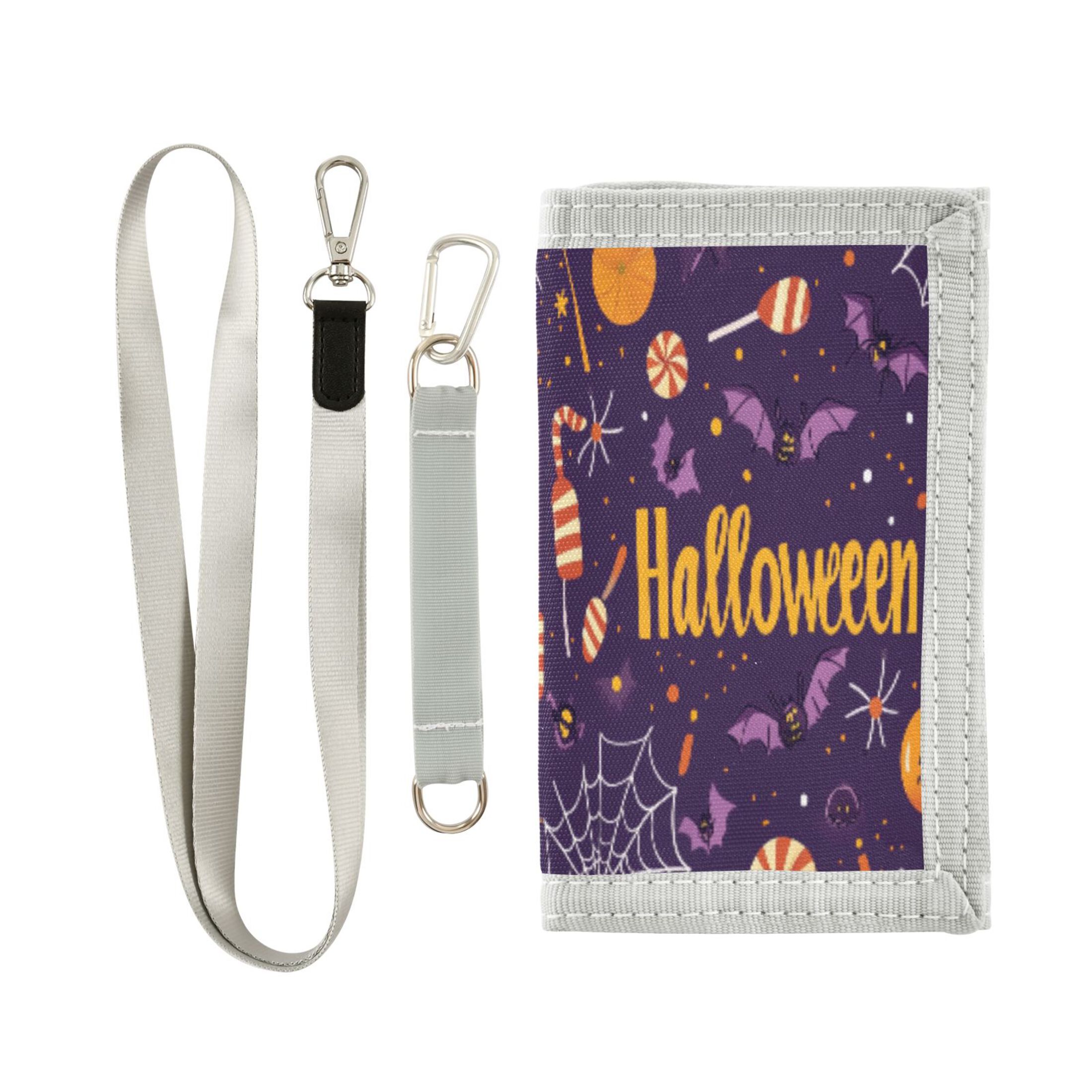 Cloth Wallet with Lanyard & Multiple Compartments Fashion Purse Zipper ...