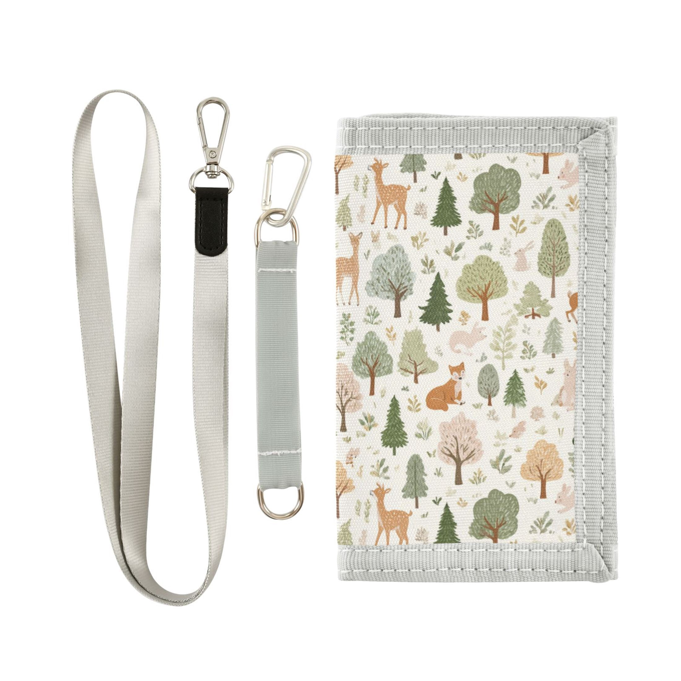 Cloth Wallet with Lanyard & Multiple Compartments Fashion Purse Zipper ...