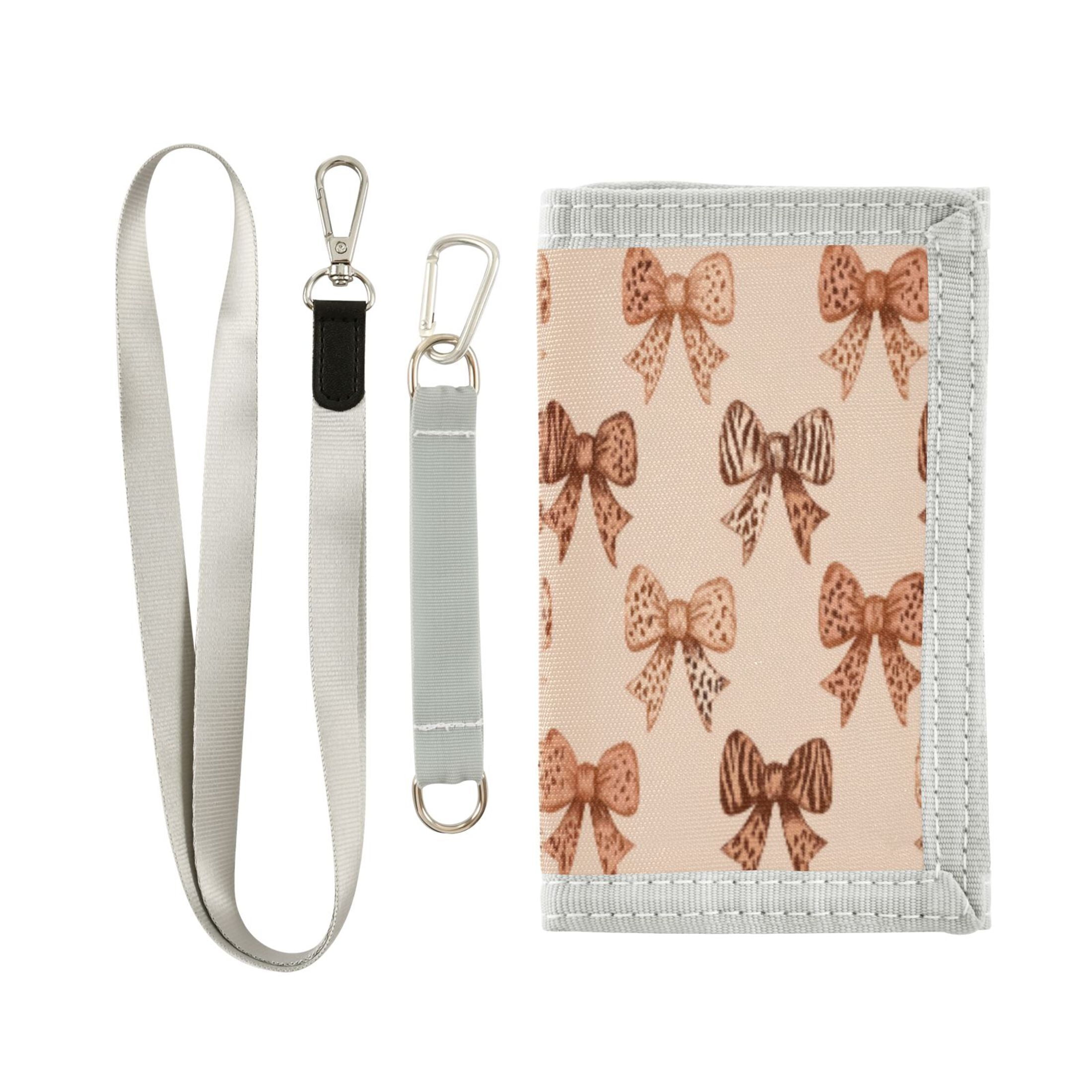 Cloth Wallet with Lanyard & Multiple Compartments Fashion Purse Zipper ...