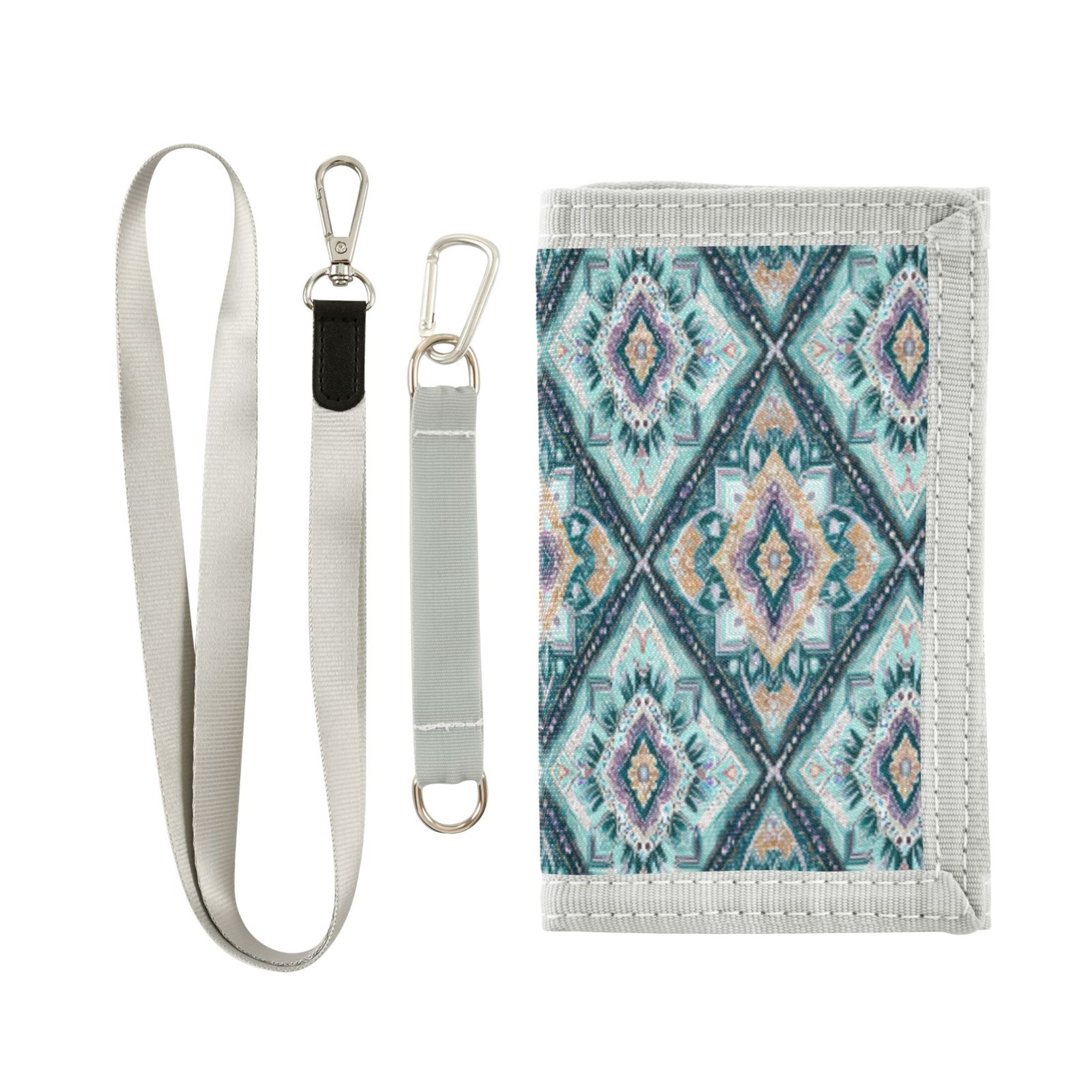 Cloth Wallet with Lanyard & Multiple Compartments Fashion Purse Zipper ...