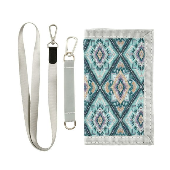 Cloth Wallet with Lanyard & Multiple Compartments Fashion Purse Zipper ...