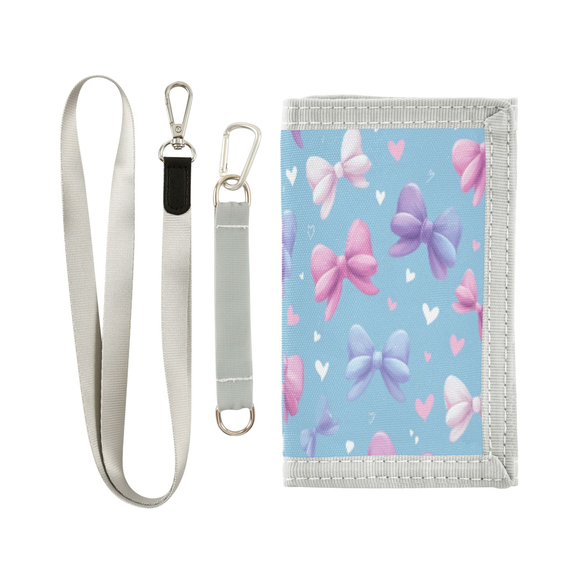 Cloth Wallet with Lanyard & Multiple Compartments Fashion Purse Zipper ...