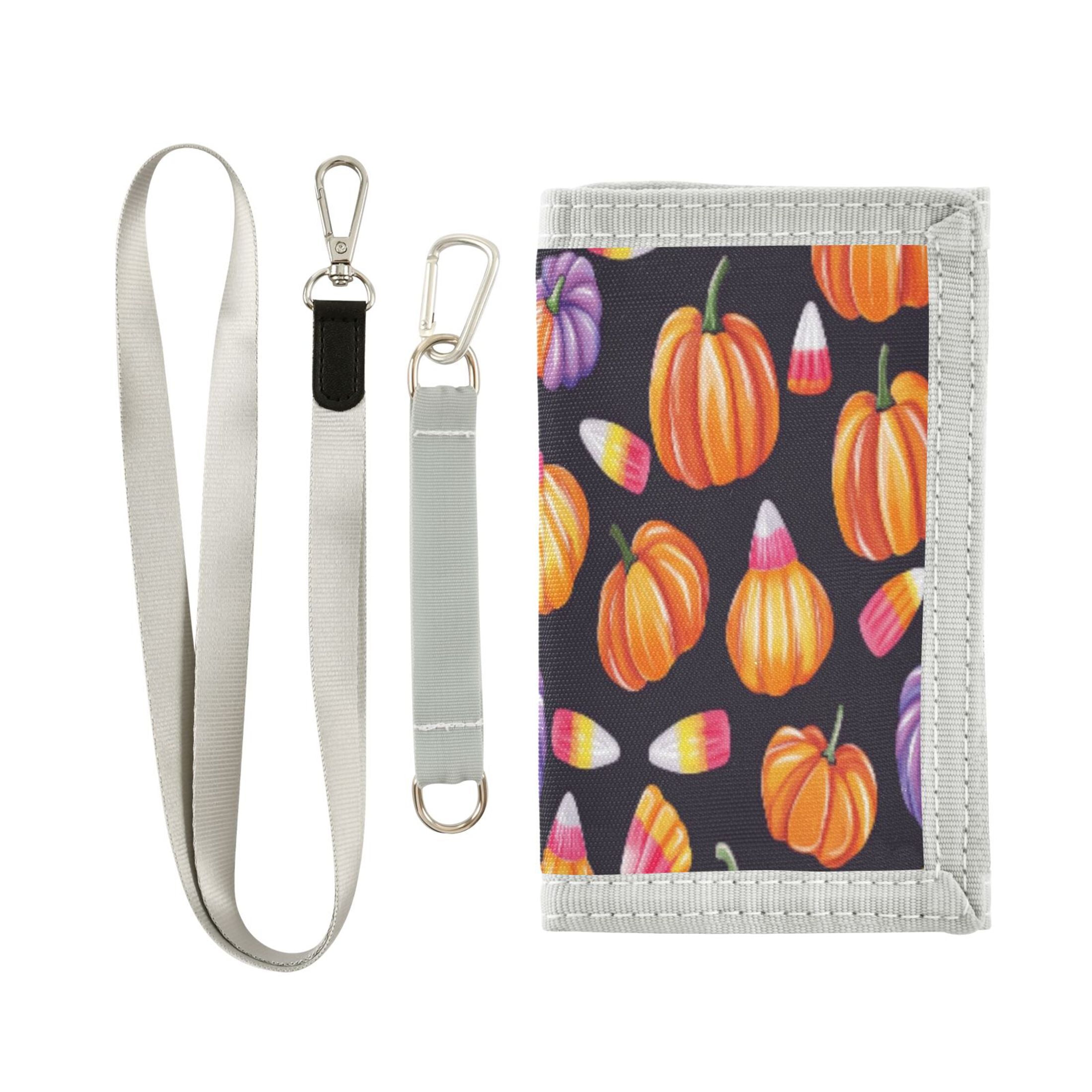 Cloth Wallet with Lanyard & Multiple Compartments Fashion Purse Zipper ...