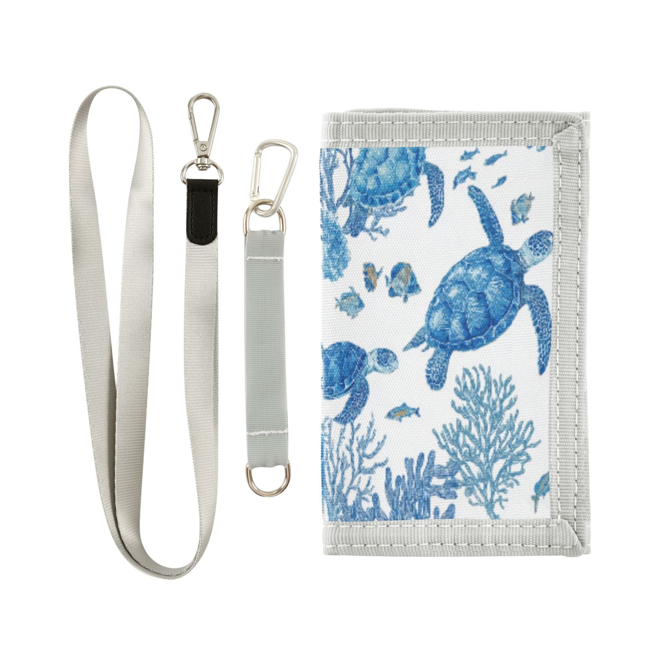 Cloth Wallet with Lanyard & Multiple Compartments Fashion Purse Zipper ...