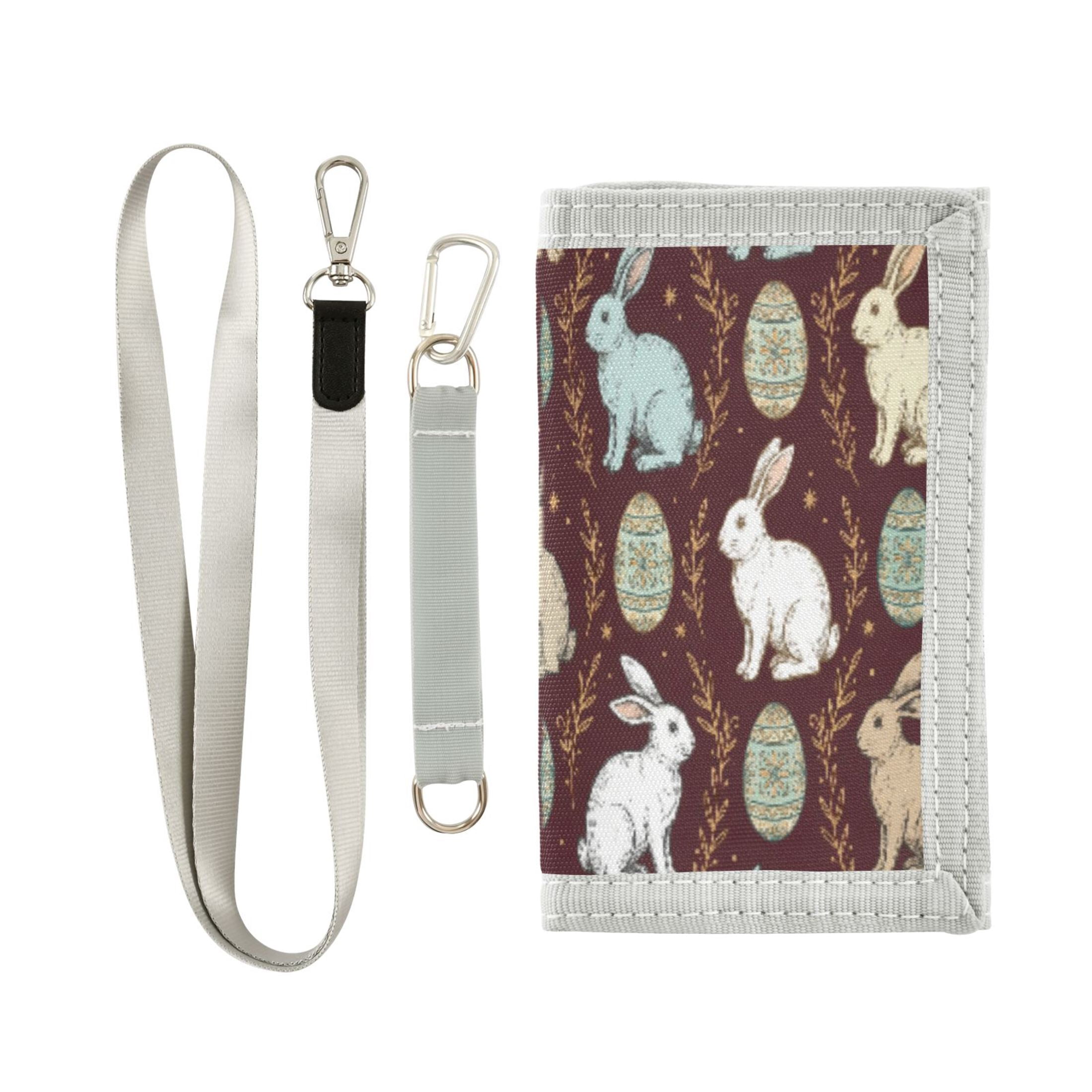 Cloth Wallet with Lanyard & Multiple Compartments Fashion Purse Zipper ...