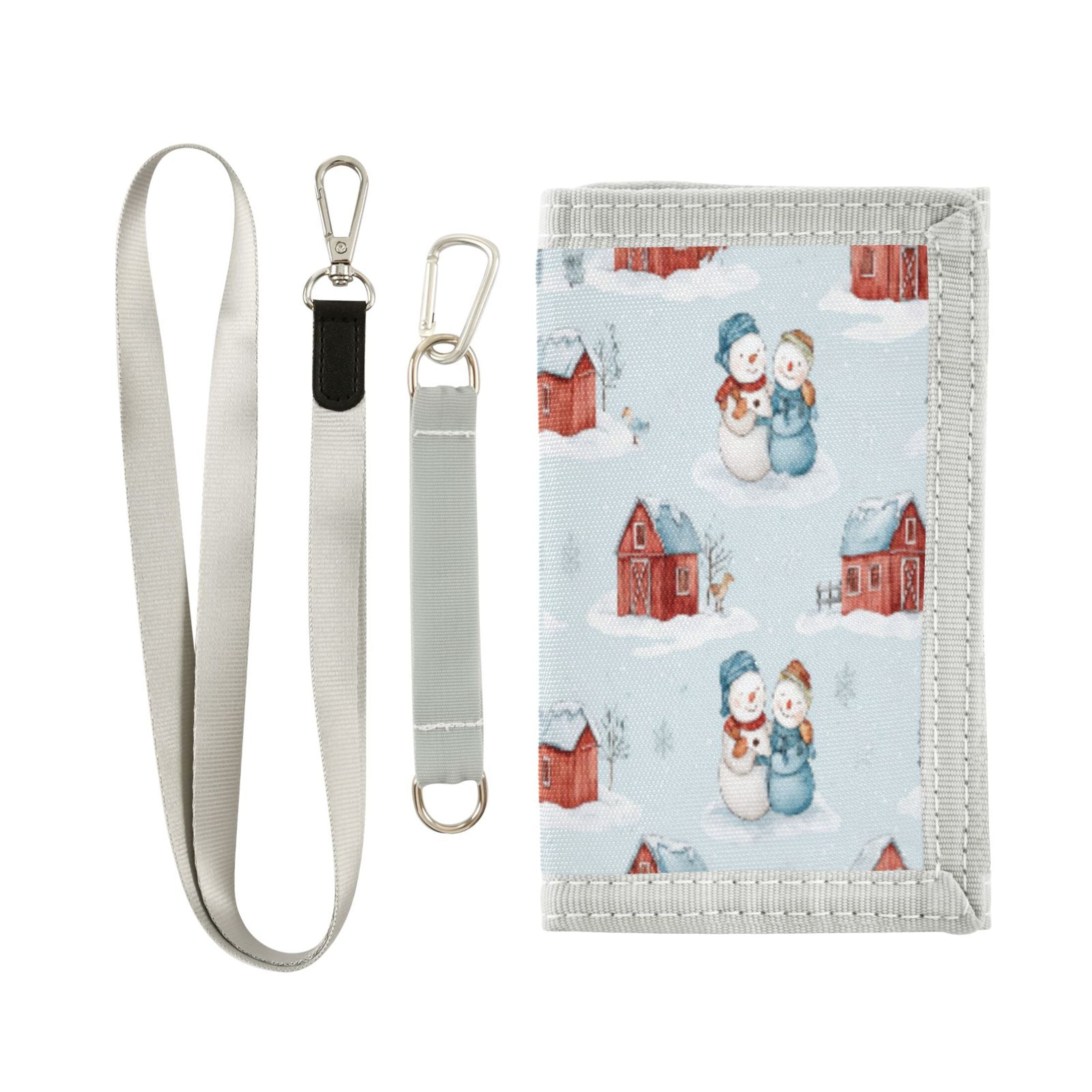 Cloth Wallet with Lanyard & Multiple Compartments Fashion Purse Zipper ...