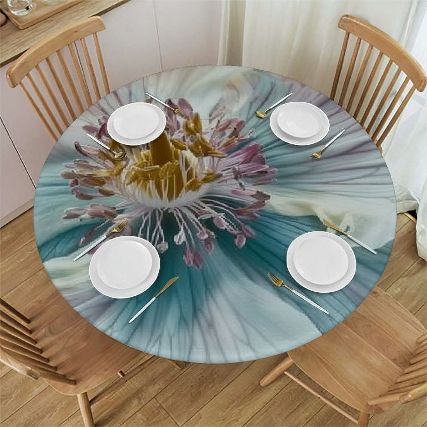 Cloth Waterproof Elastic Tablecloth for Tables Oil Proof Fitted Light ...