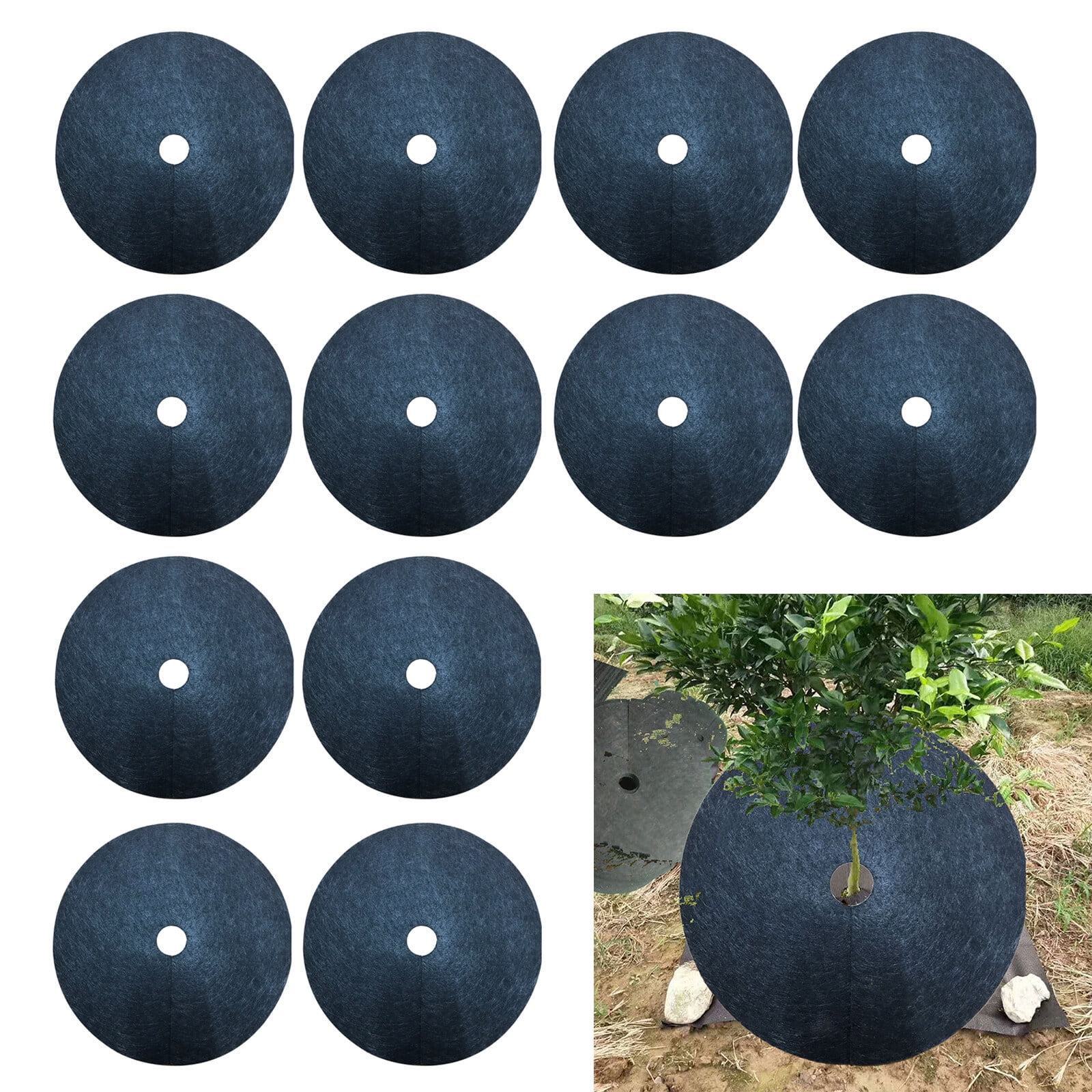 Cloth Weed Mat Color: Black 15cm Diameter Made Of Nonwovens Material ...