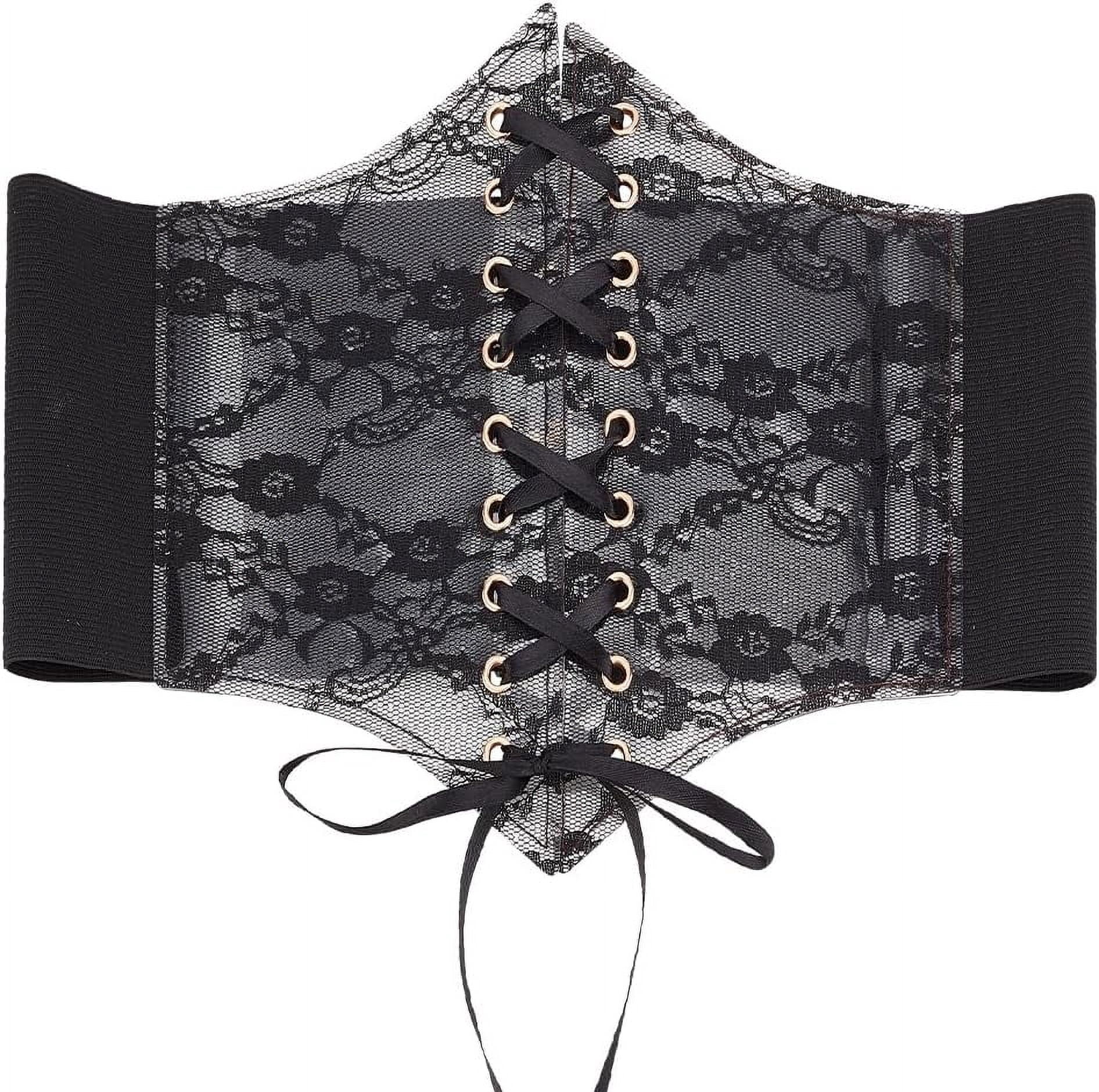 Cloth Wide Elastic Corset Belts Lace Up Tied Waist Belt for Women Girl ...