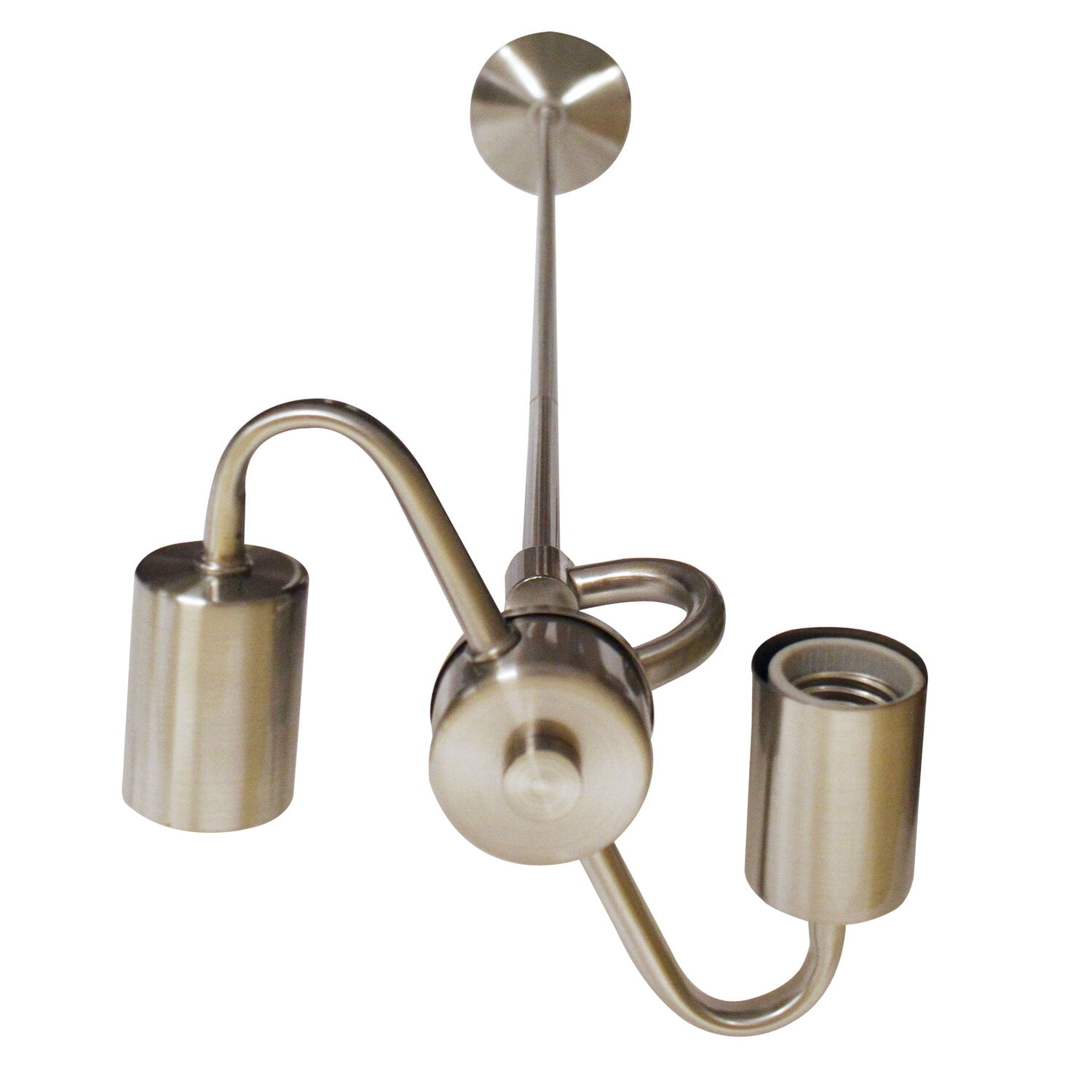 Cloth & Wire Brushed Nickel 2-Light Pendant Light Fixture for Home ...