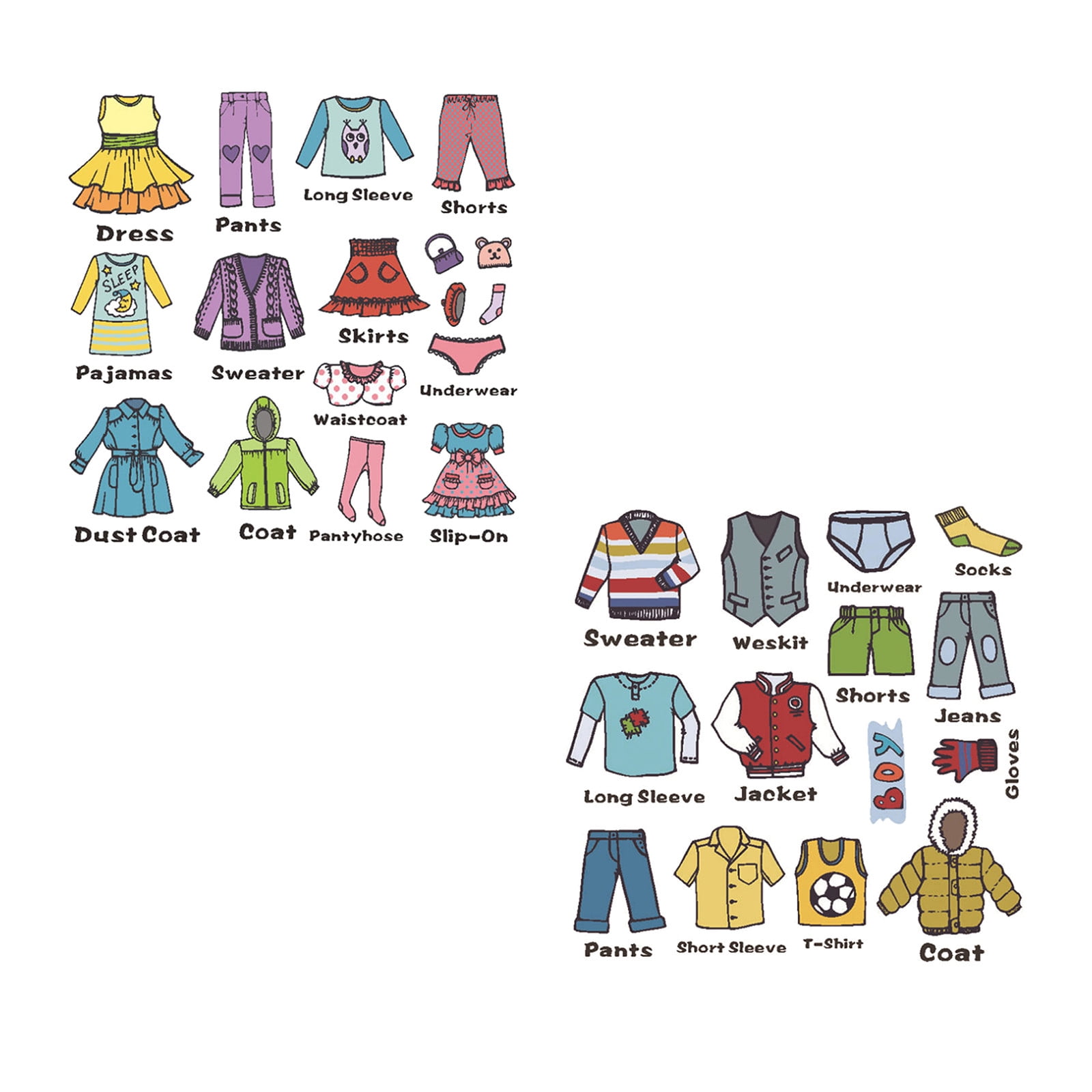 Clothes Classification Sticker, Reflective Underwear Label for Boys and ...