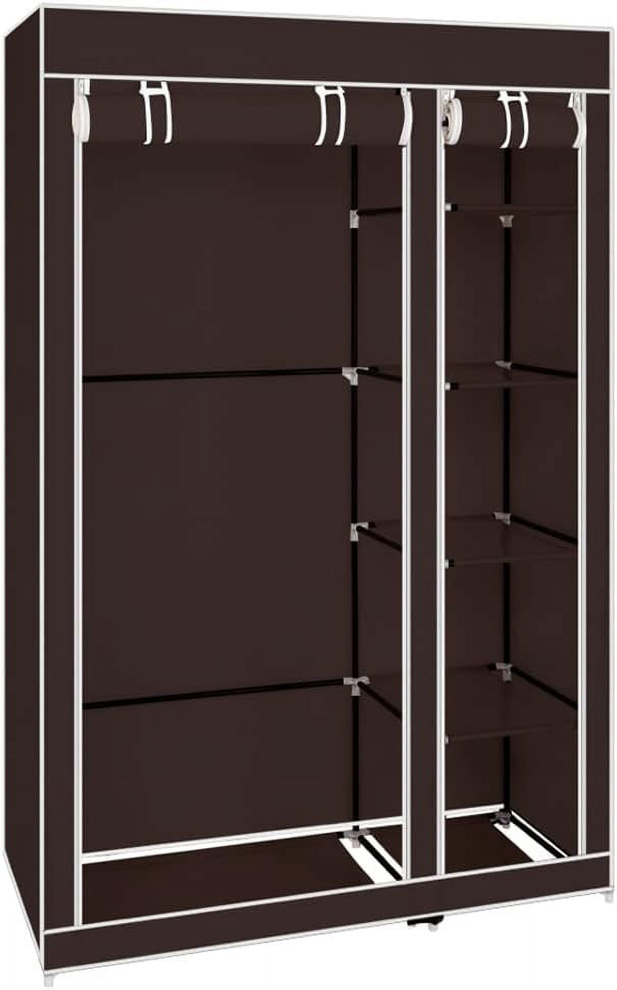 Clothes Closet Wardrobe Movable 67" Portable Free-Standing Closet ...
