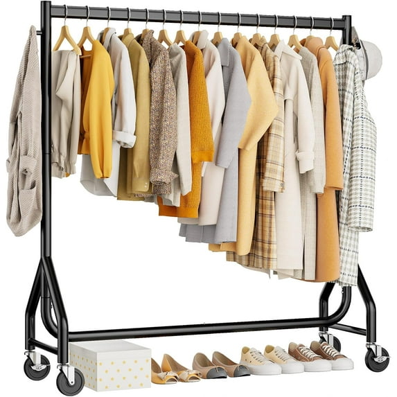 Clothes Clothing Rack, Rolling Heavy Duty Clothes Rack Load 420 LBS ...