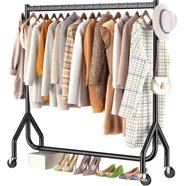 Clothing Rack Hanging Rack Heavy Duty Load 450 LBS, Metal Rolling ...