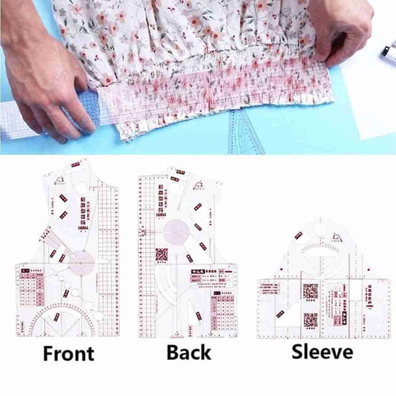 Clothes Design Ruler Set, 3-Piece Plastic Template for Pattern Making ...
