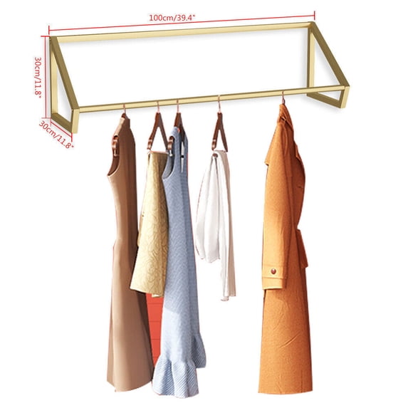 Clothes Display Rack Storage Garment Rack Clothes Store Wall-Mounted ...