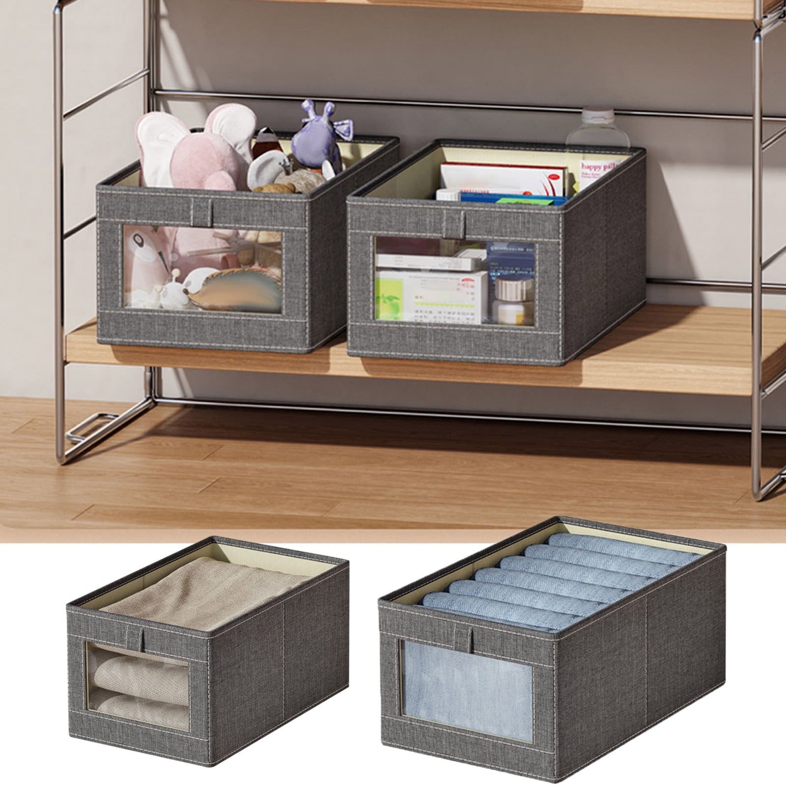 Clothes Drawer Organizer, Compact Laundry Storage, Multi-Compartment ...