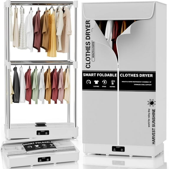 Clothes Dryer, Portable Foldable Drying Machine with Timer, Easy Carry ...