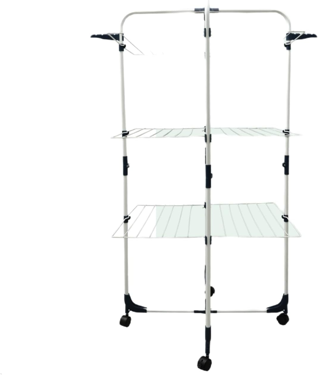 Clothes Drying Rack, 3-Tier Collapsible Laundry Rack Stand Garment Drying Station with Wheels ...