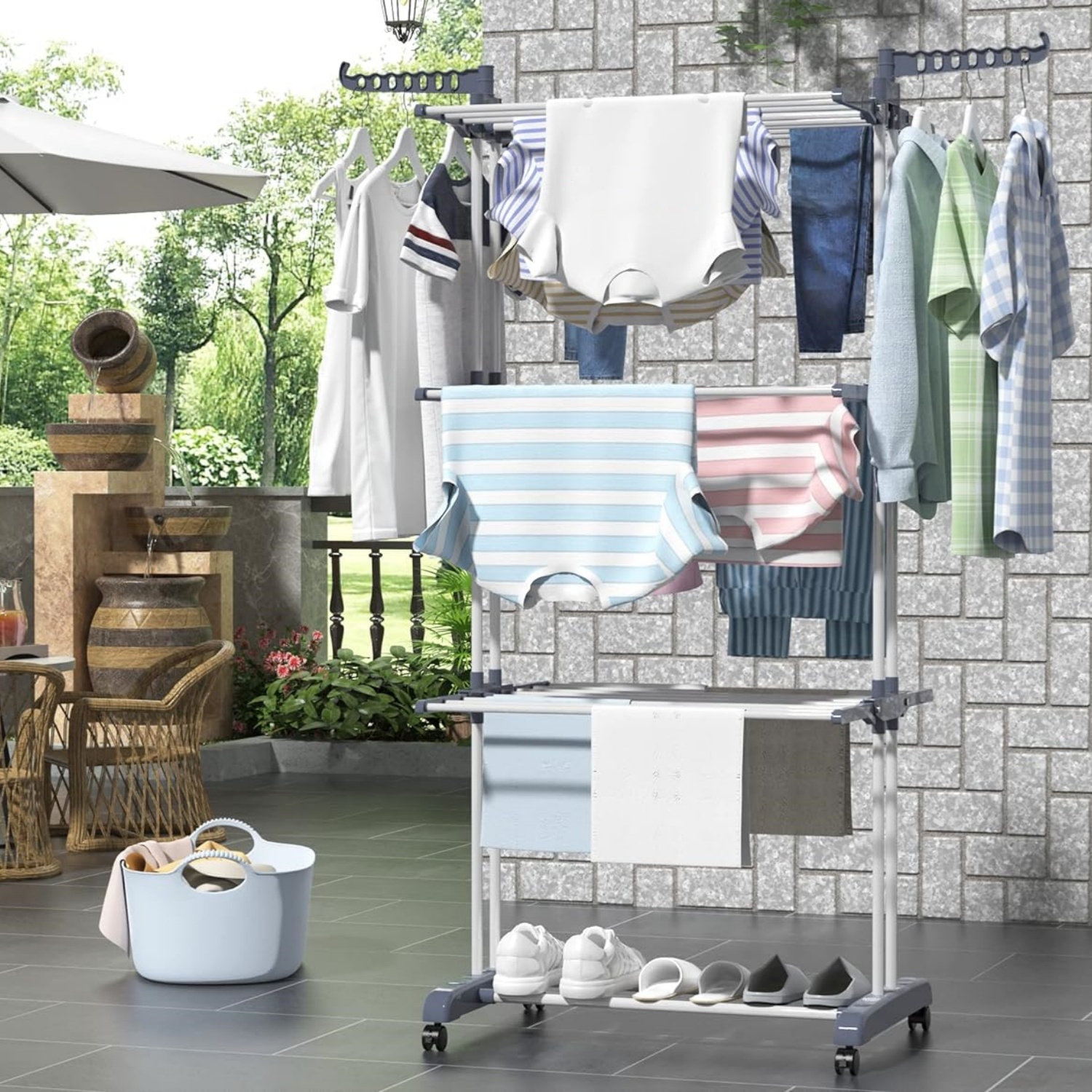 Dream Bath 3 Tier Collapsible Silver Clothes drying Rack - Walmart.com