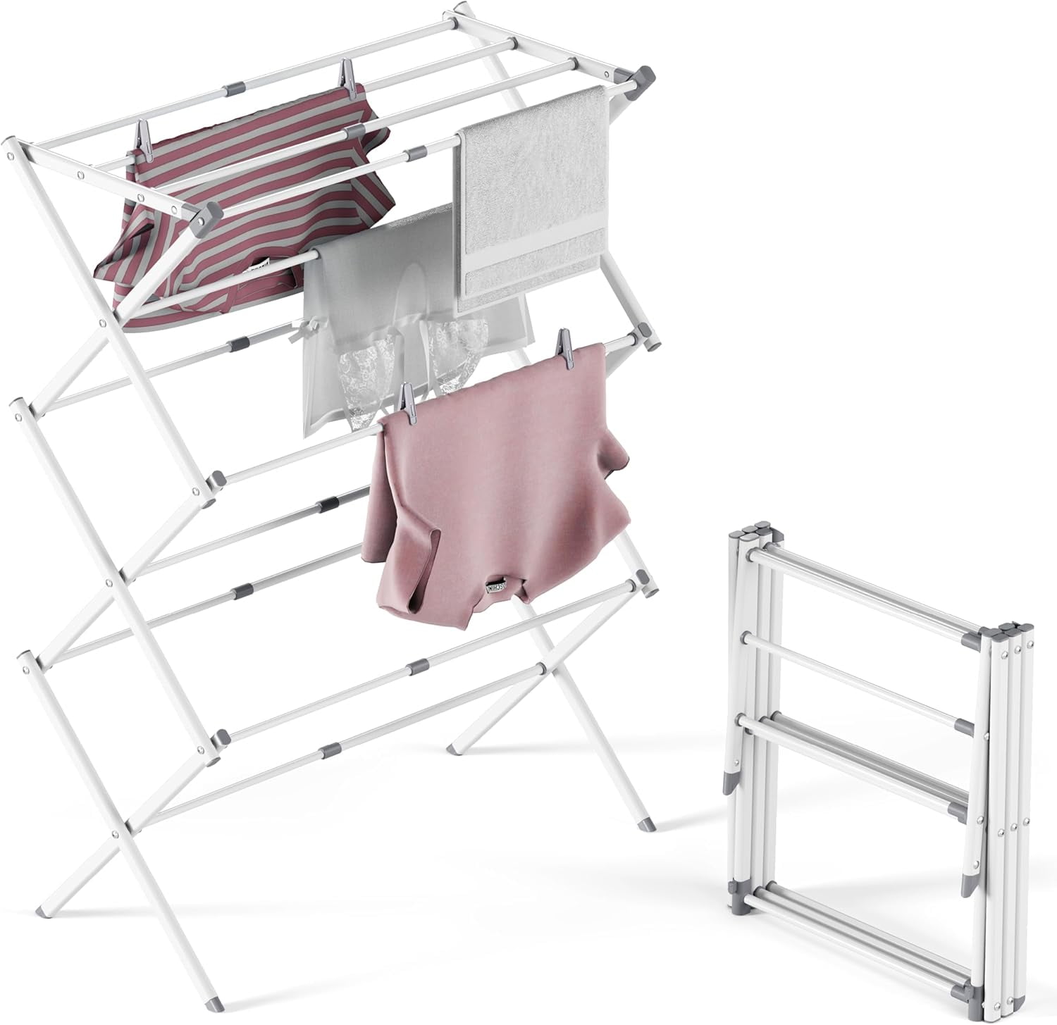Clothes Drying Rack, 3-Tier Laundry Drying Rack for Clothes, Expandable ...
