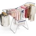 Clothes Drying Rack with 4 Wings, Stainless Steel Drying Rack Clothing ...