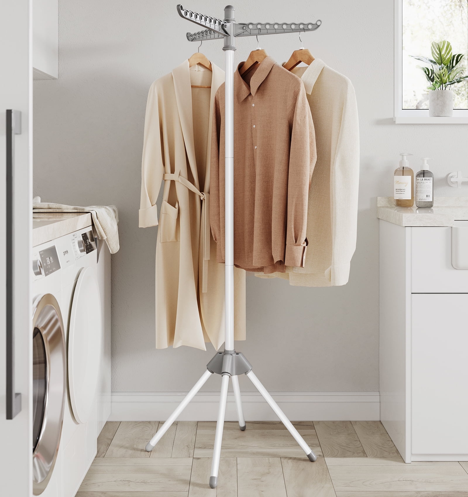Generic Clothes Drying Rack, 59 Inch Foldable Laundry Stand, 27 Clips ...