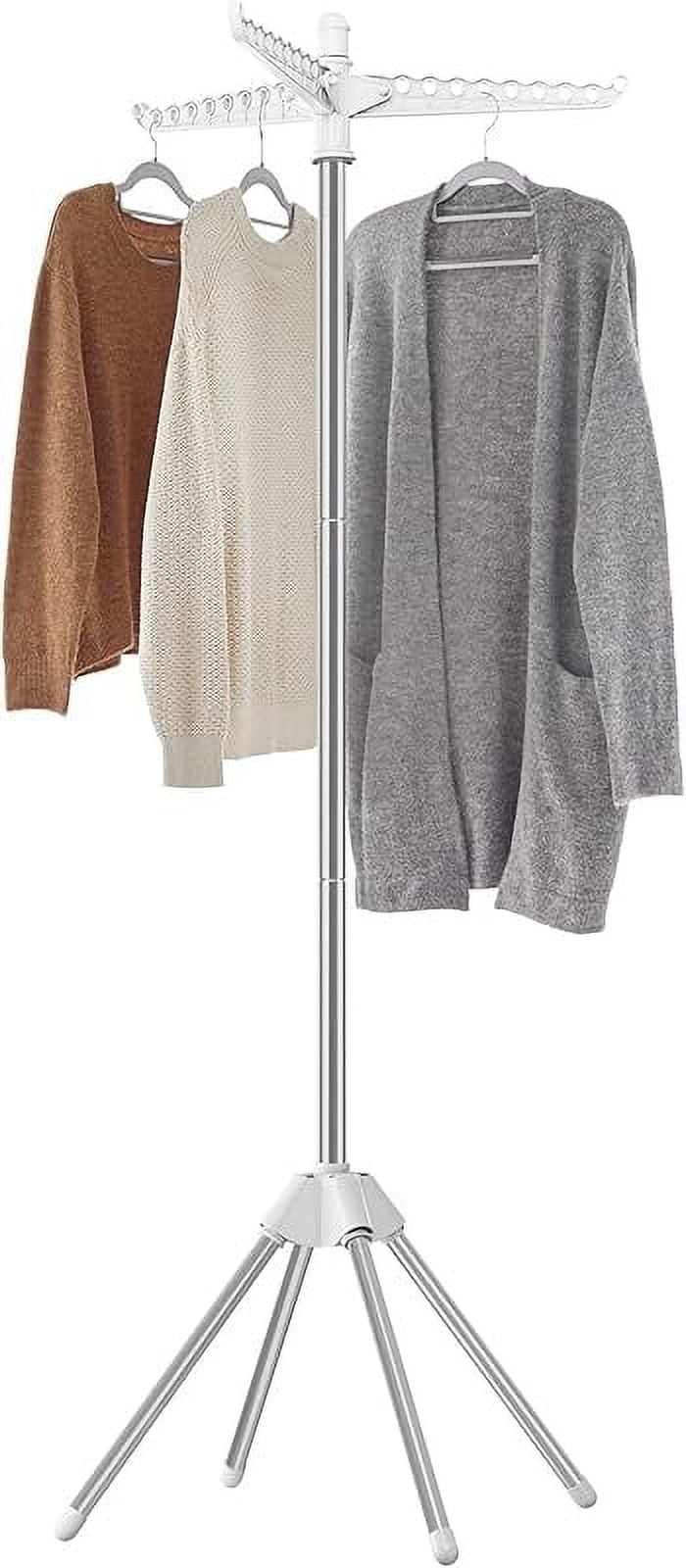 Clothes Drying Rack, 59-Inch Folding Laundry Drying Rack with 3 ...