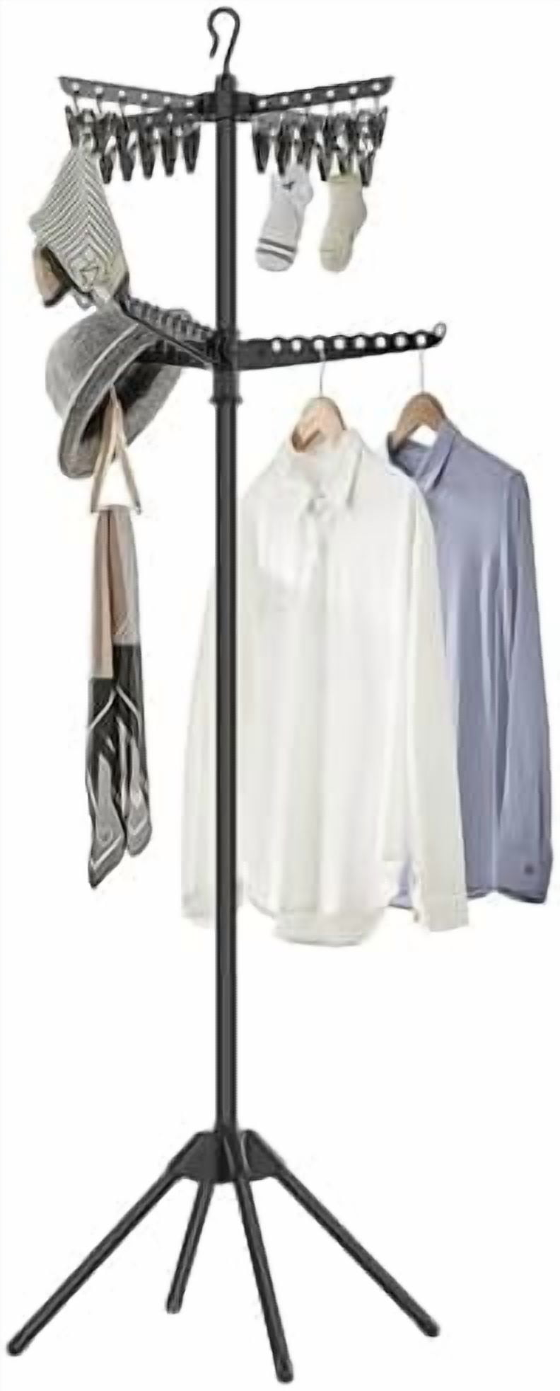 Clothes Drying Rack, 59-Inch Folding Laundry Drying Rack with 3 ...