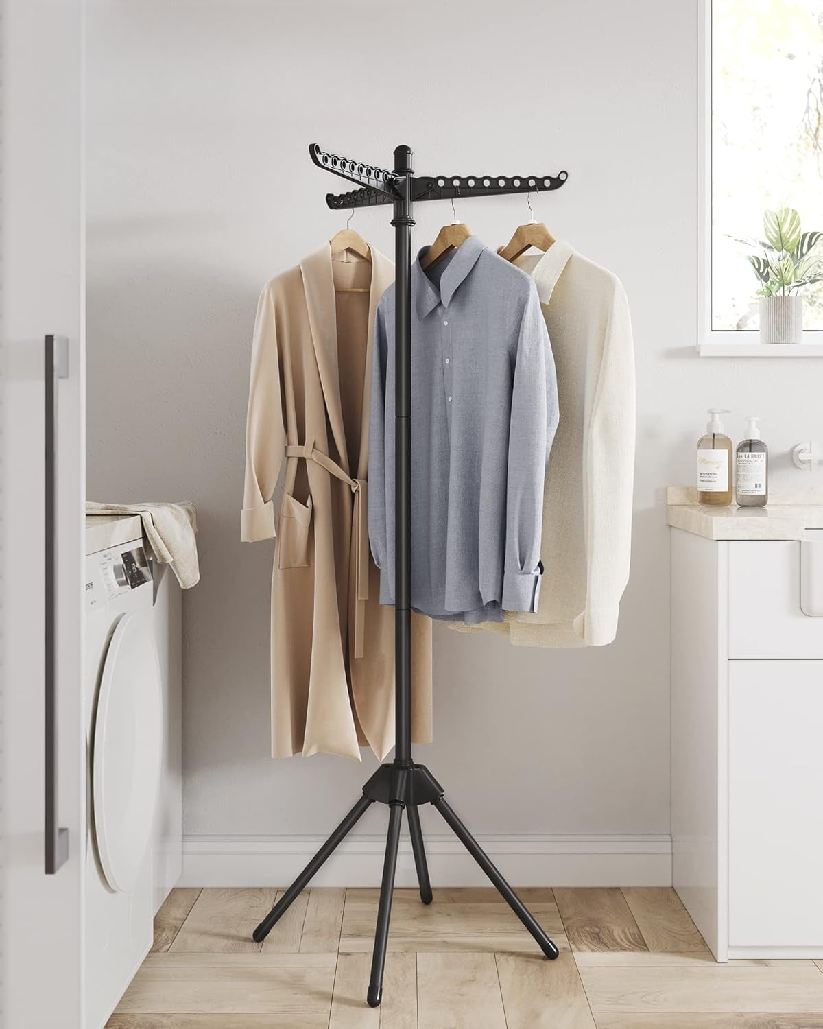 Clothes Drying Rack, 59-Inch High Folding Laundry Drying Rack with 3 ...