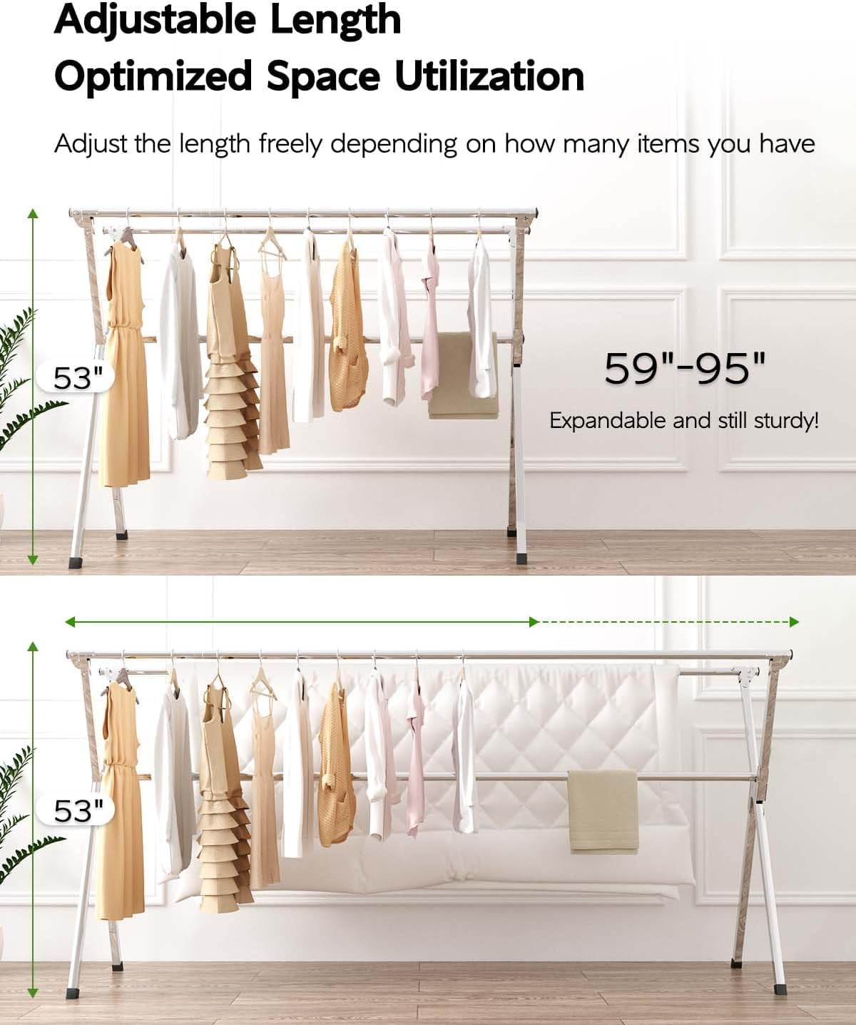 Clothes Drying Rack 95 Inches Folding Outdoor Indoor, Drying Rack ...