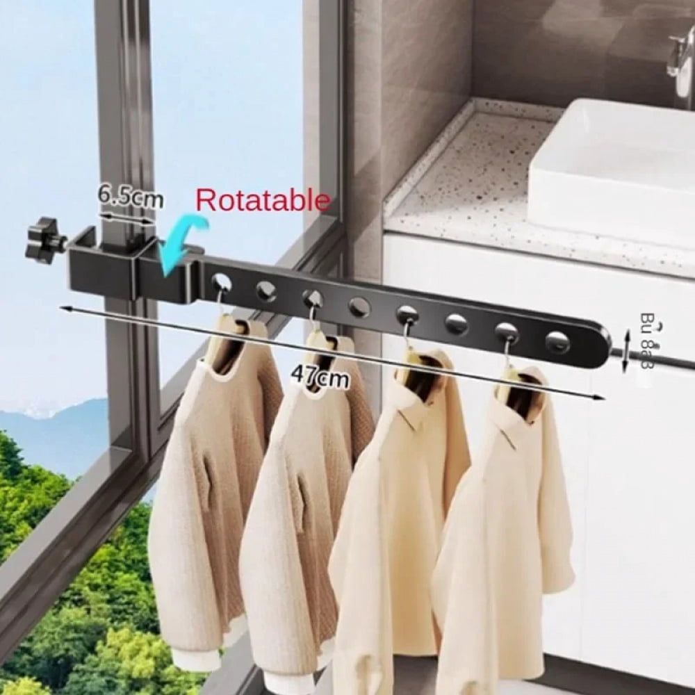 Clothes Drying Rack Adjustable Angle Clothes Hanger Wall-mounted Coat ...