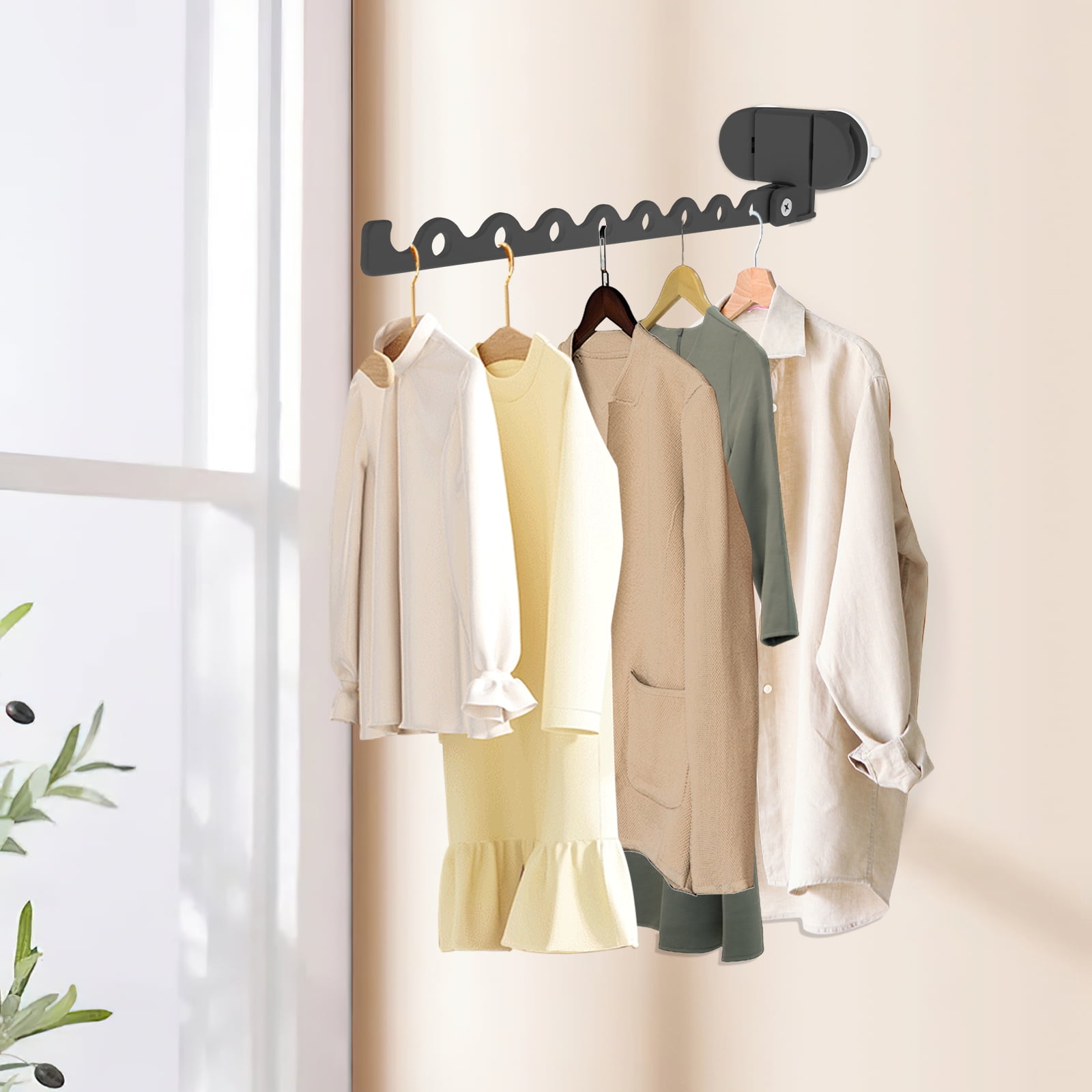 Clothes Drying Rack Aluminum Alloy Wall Clothes Dryer Rack Practical ...