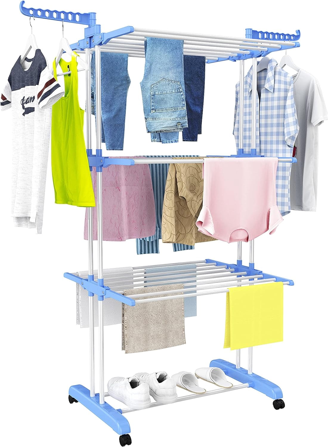 Clothes Drying Rack, Extra Large 4 Tier (67.7 Inch High) Foldable ...